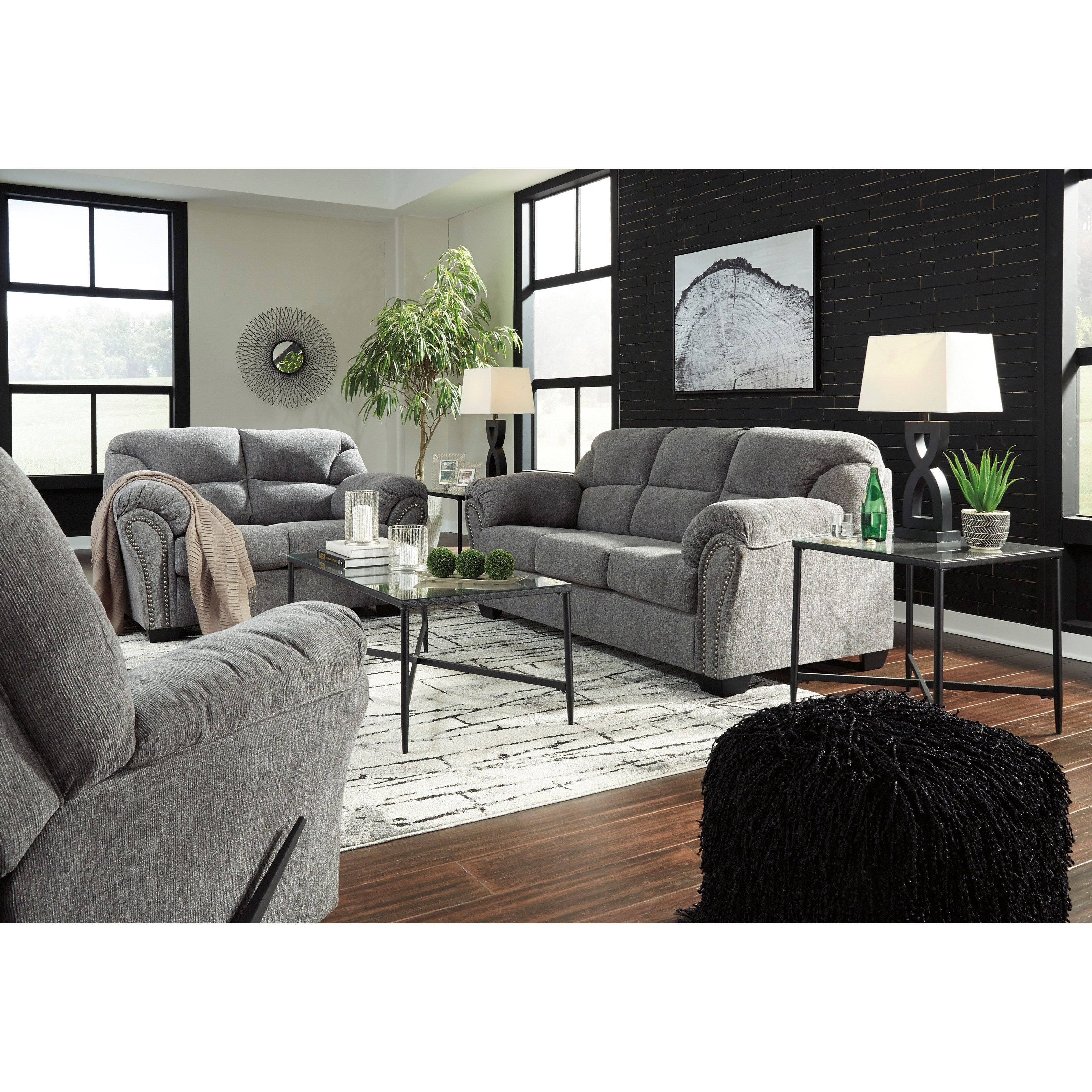 Benchcraft by Ashley Allmaxx Sofa with Pillow Arms and Nailhead Trim ...