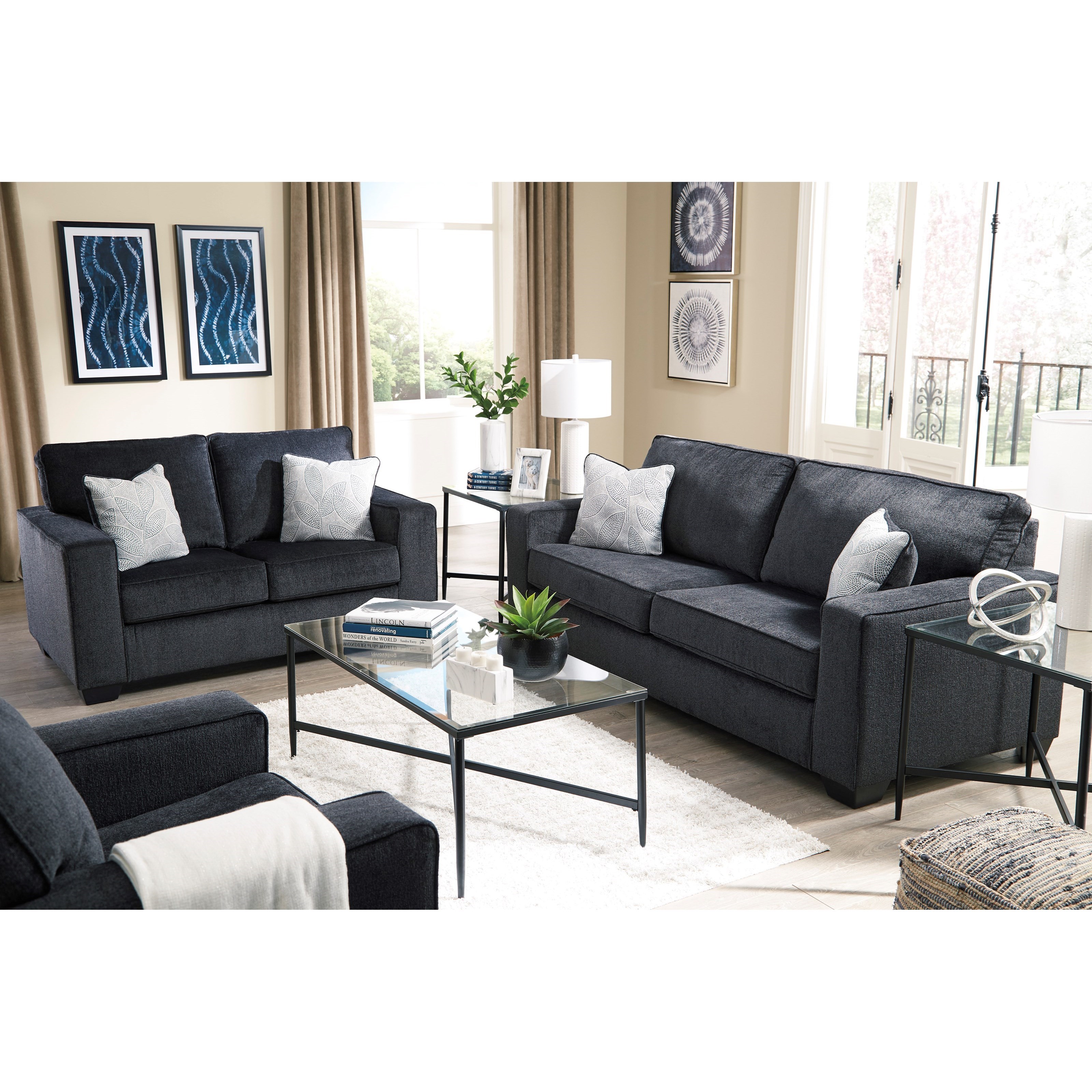 Signature Design by Ashley Altari Contemporary Sofa with Track Arms ...