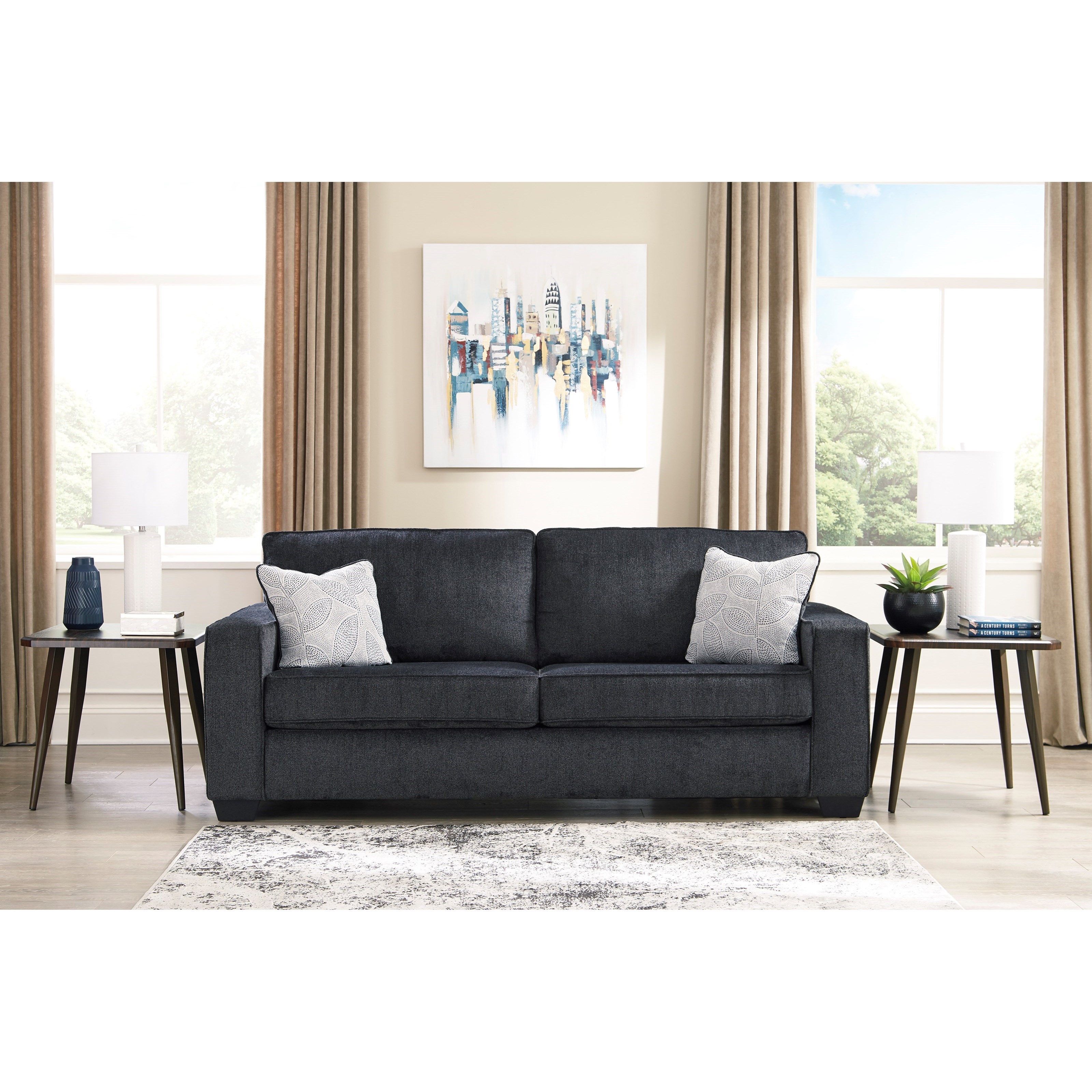 Signature Design by Ashley Altari Queen Sofa Sleeper with Memory Foam Mattress | Royal Furniture ...