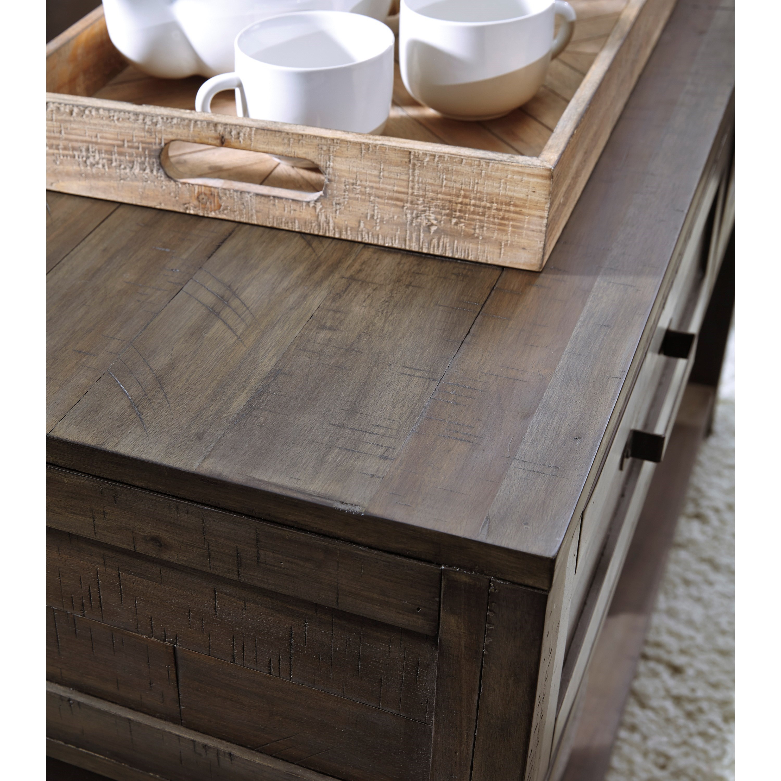 Signature Design by Ashley Johurst T444-4 Rustic 2-Drawer Sofa Table ...