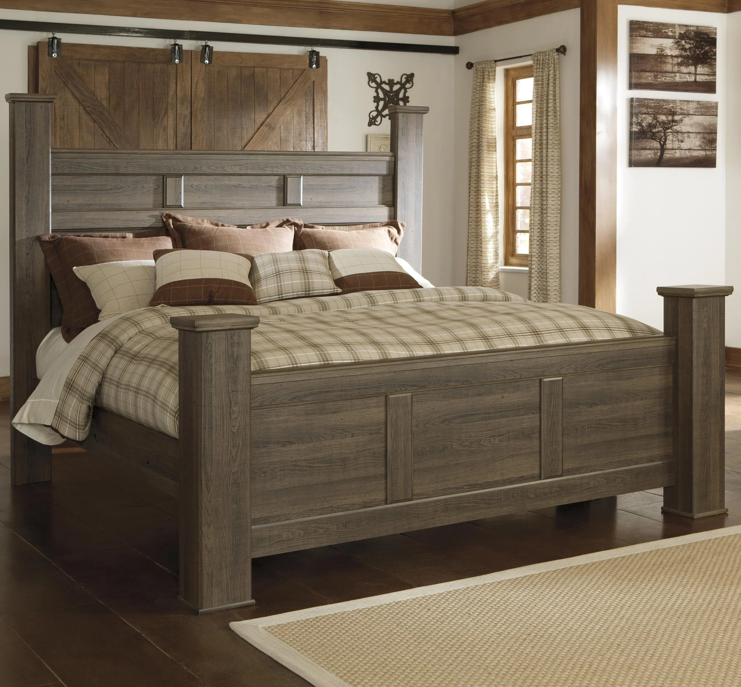 Signature Design by Ashley Juararo B251-68+66+99 King Poster Bed ...