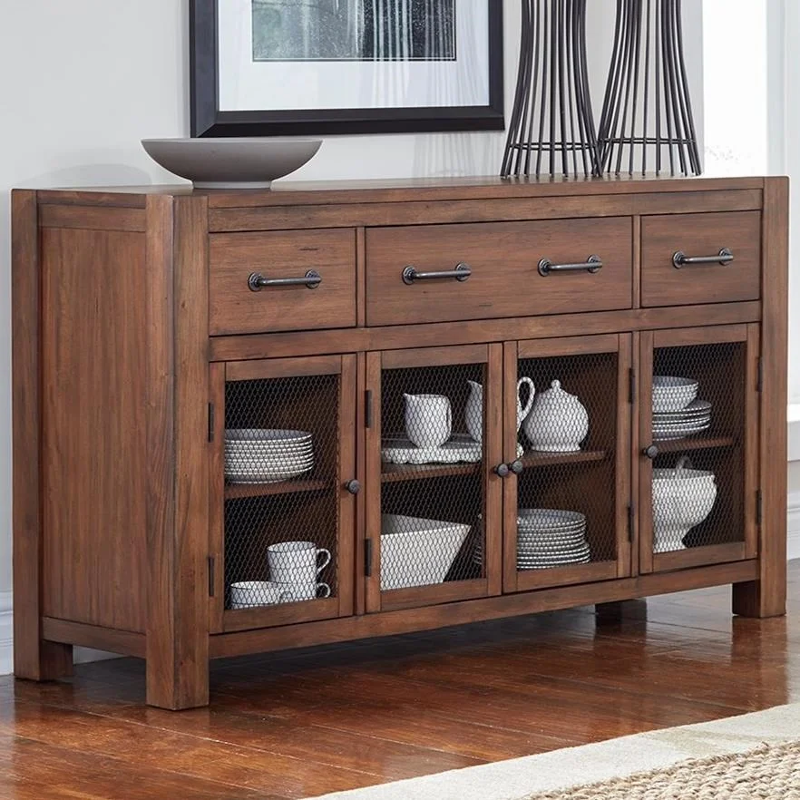 AAmerica Anacortes ANASM9010 Dining Storage Server Buffet with Mesh ...