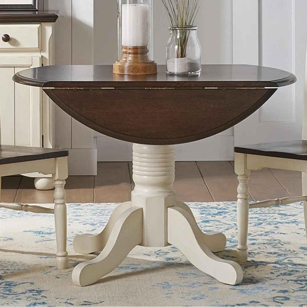 AAmerica British Isles BRICO6100 Round Dropleaf Table with Pedestal ...