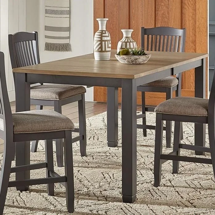 AAmerica Port Townsend POTSP6700 Gathering Height Leg Table with Leaf ...