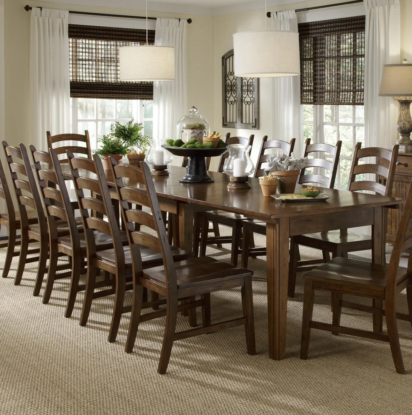 A-America Toluca TOLRA617L Solid Wood Leg Table with 3 Self-Storing ...