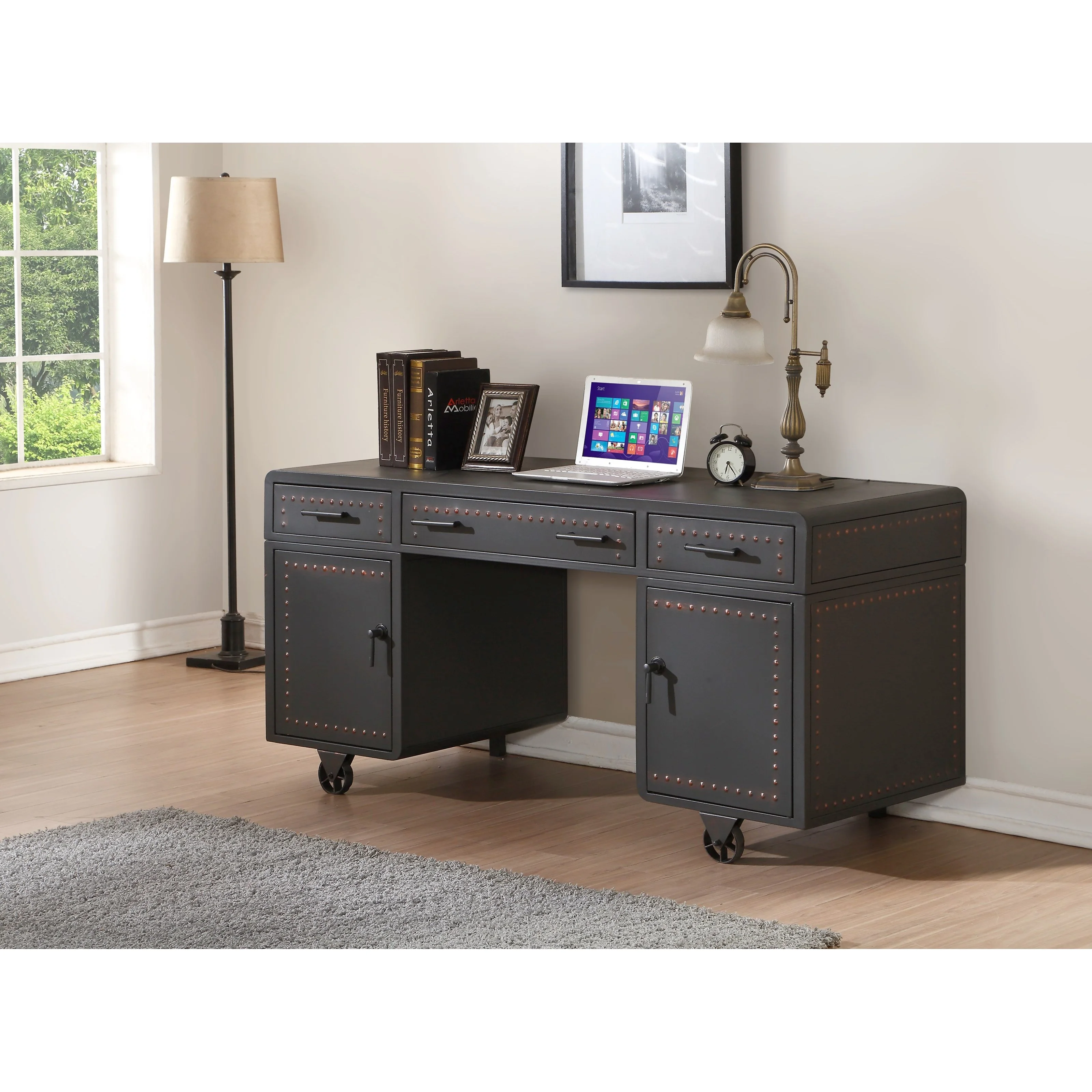 Acme Furniture Actaki 92430 Transitional Desk with Storage and ...