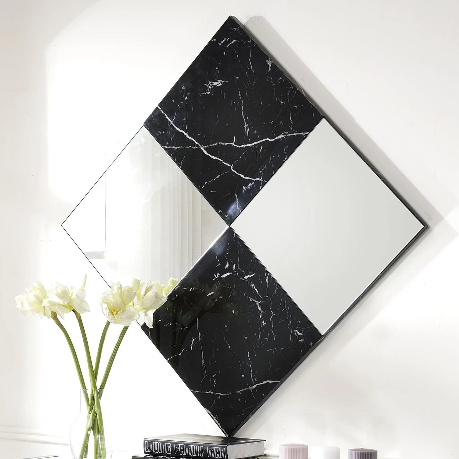 Acme Furniture Angwin 97565 Contemporary Accent Wall Mirror with Faux ...