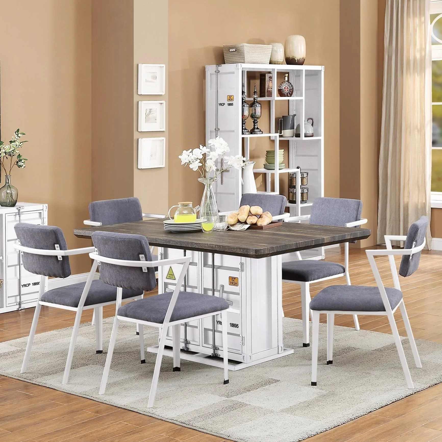 Acme Furniture Cargo 77882x3+77880x1 7-Piece Table Set | Broadway ...