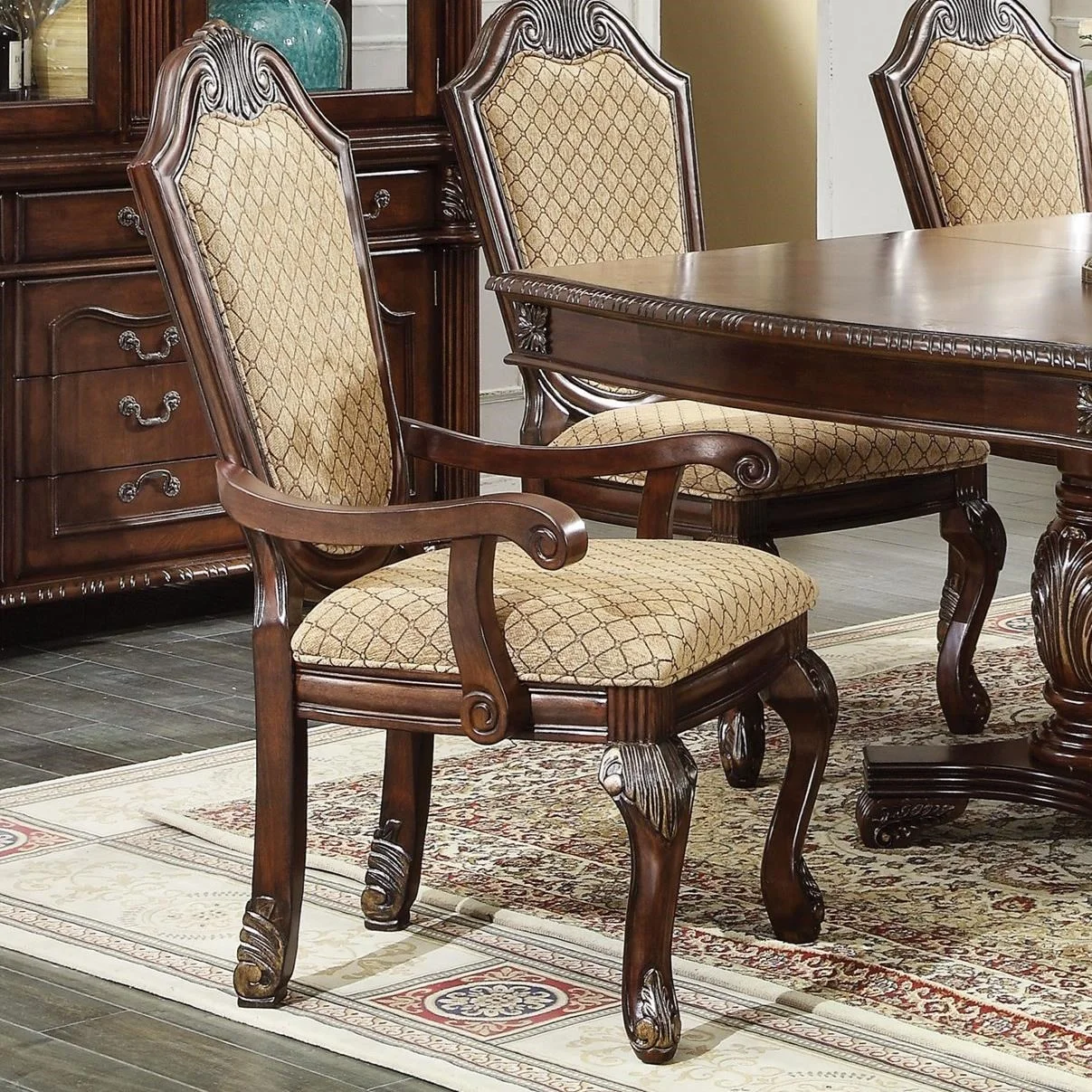 ACME Furniture Chateau De Ville 64078 Shield Back Dining Arm Chair With ...