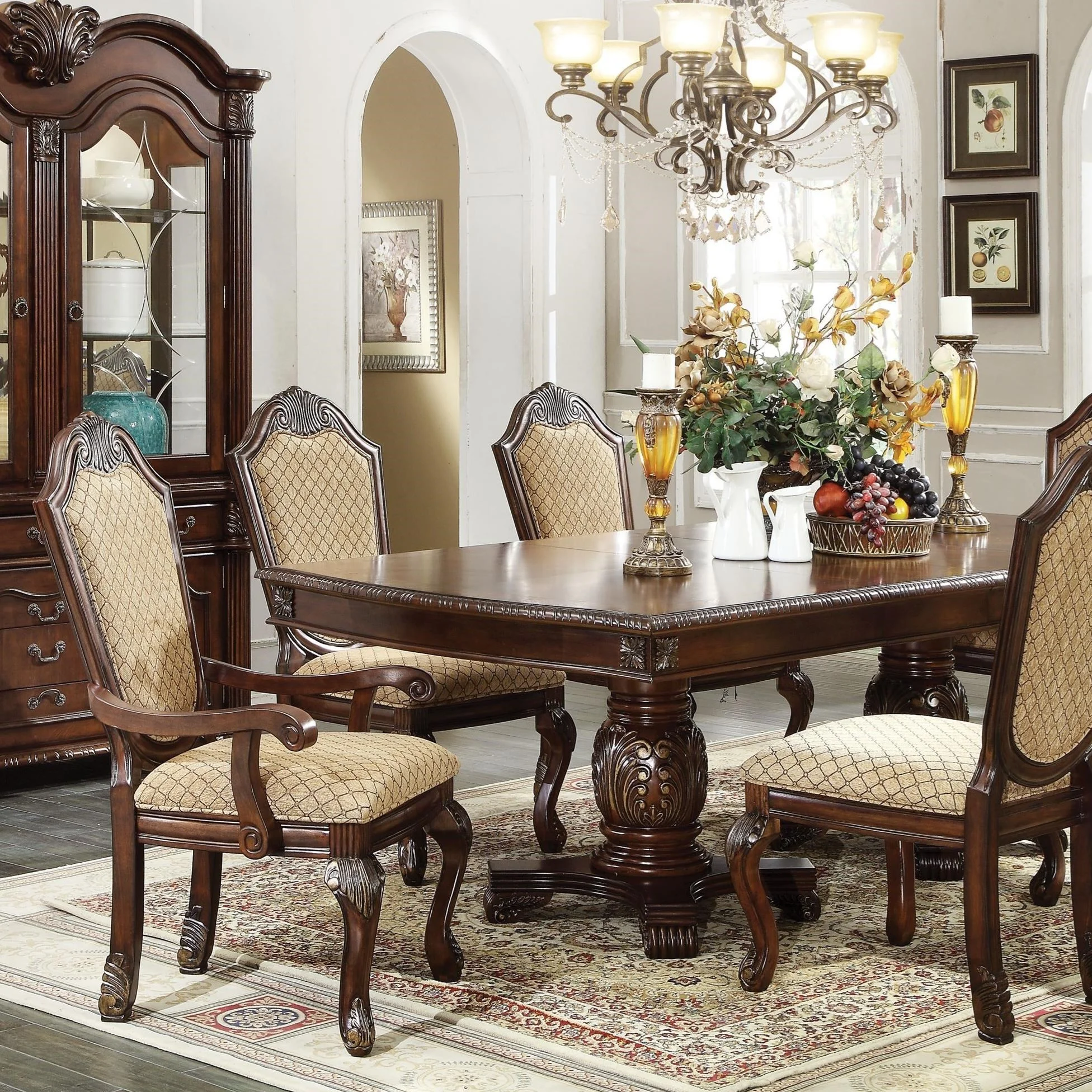 ACME Furniture Chateau De Ville 64078 Shield Back Dining Arm Chair With ...