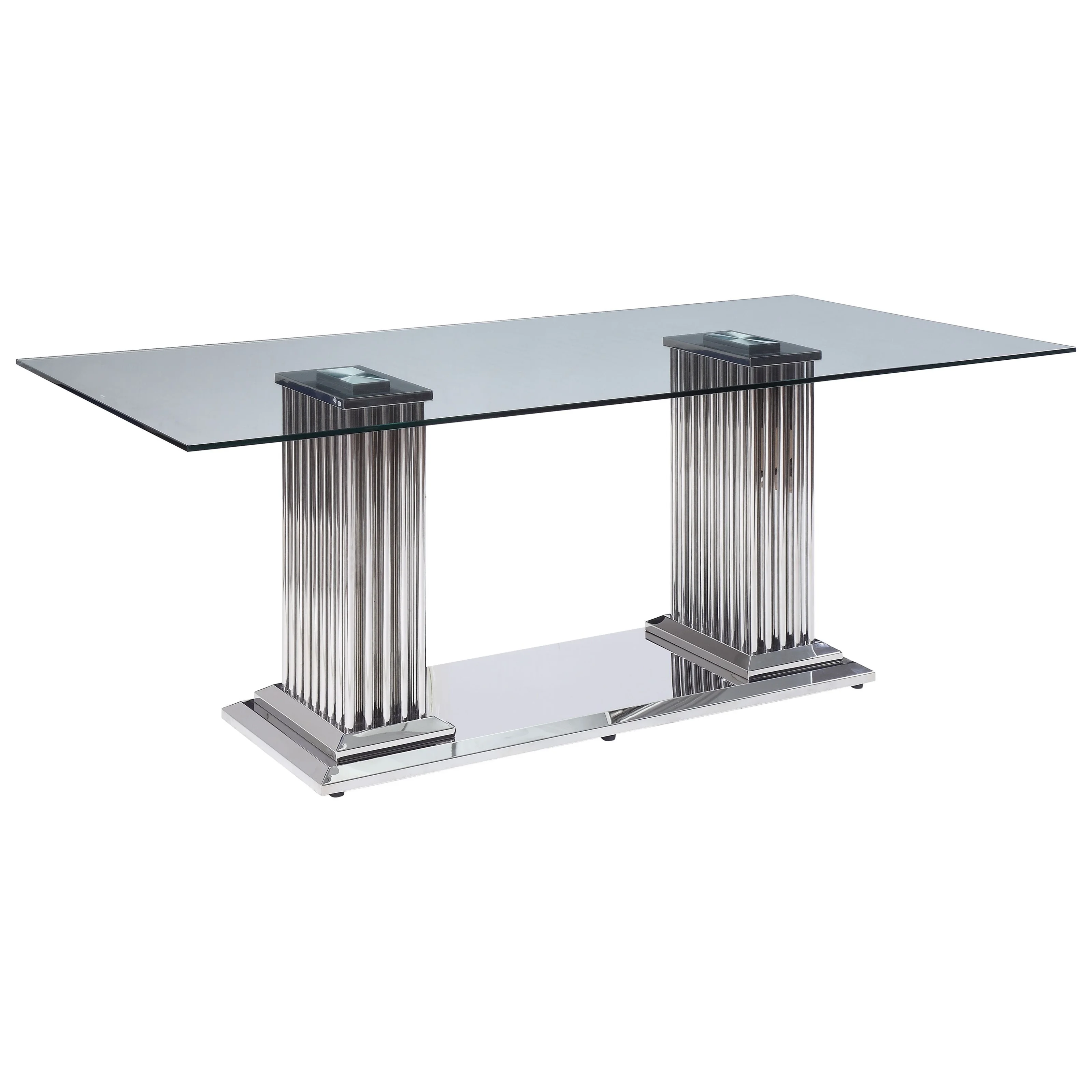 Acme Furniture Cyrene 62075 Dining Table w/Double Pedestal | Broadway ...