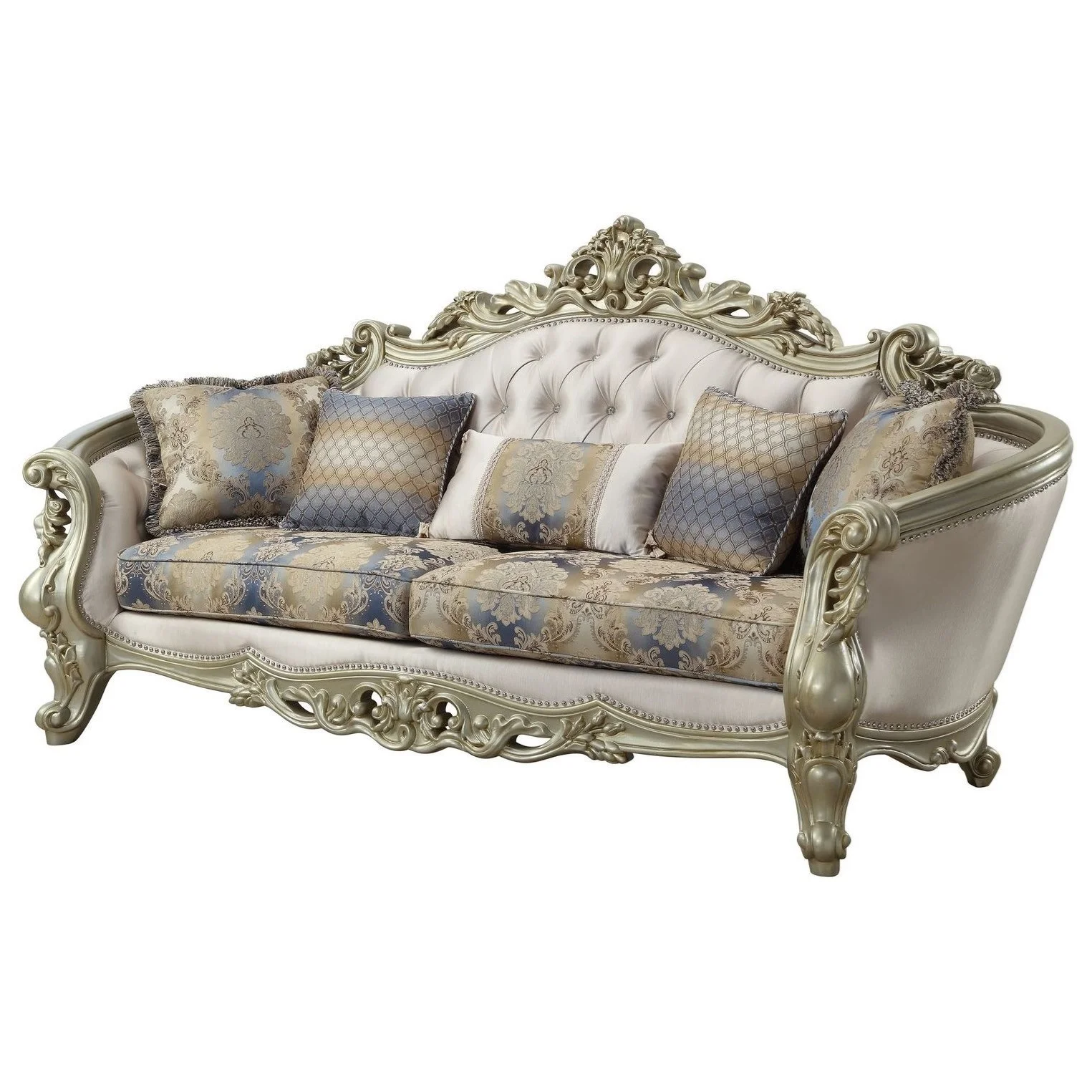 Acme Furniture Gorsedd 52440 Traditional Sofa with 5 Pillows and ...