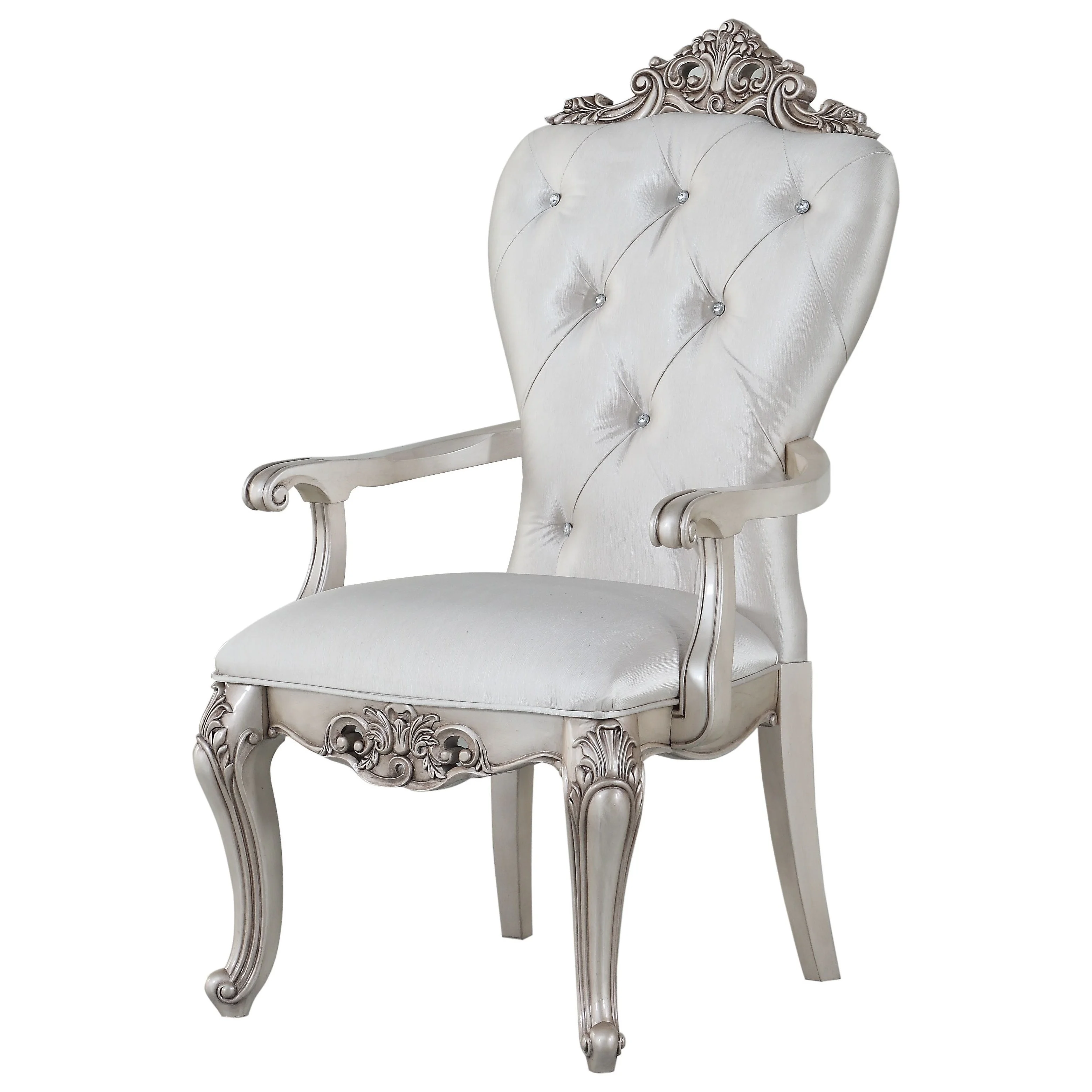 Acme Furniture Gorsedd 67443 Traditional Tufted Dining Arm Chair with ...