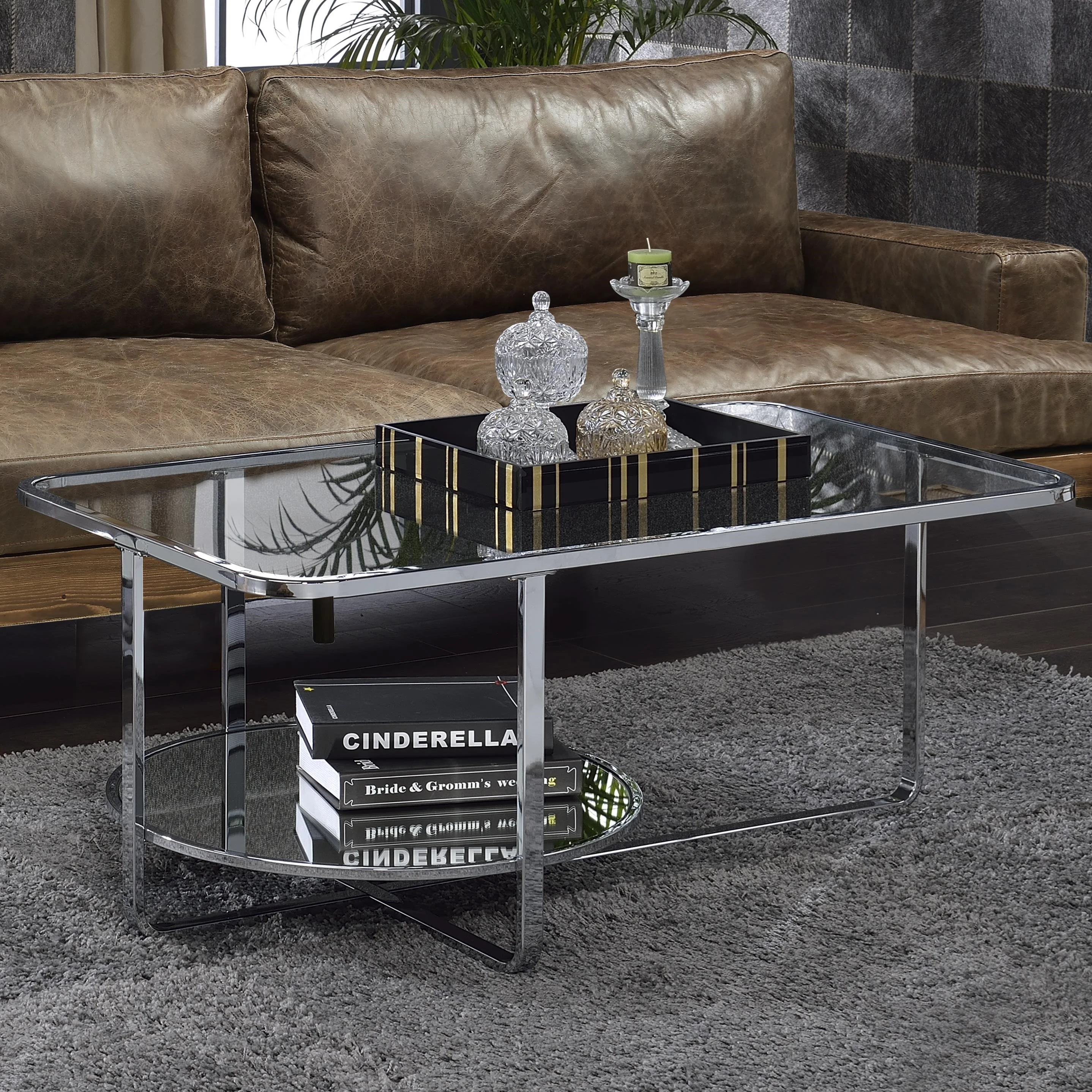 Acme Furniture Hollo 83930 Contemporary Coffee Table with Mirrored ...
