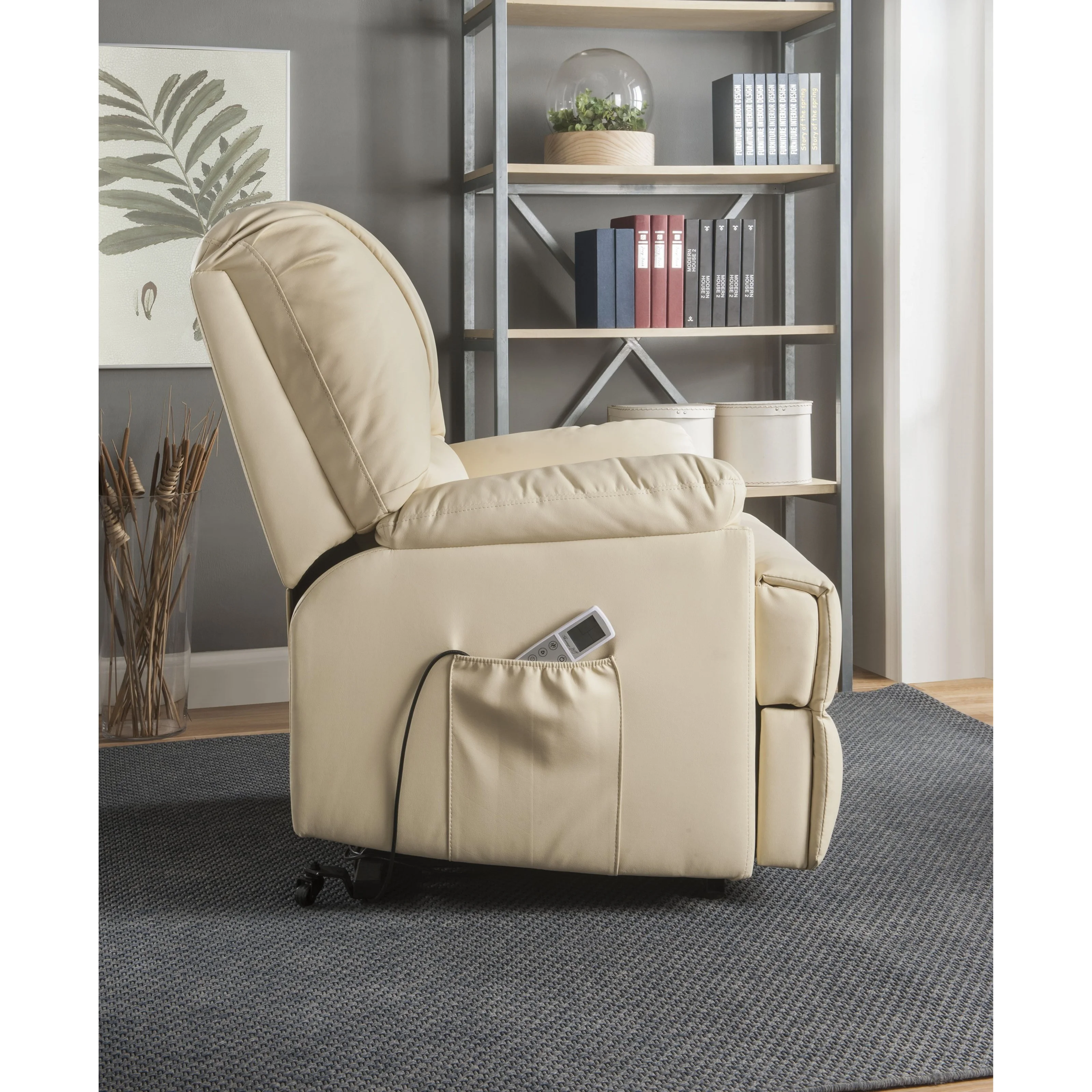 Acme Furniture Ixora 59286 Faux Leather Power Lift Chair with Massage ...