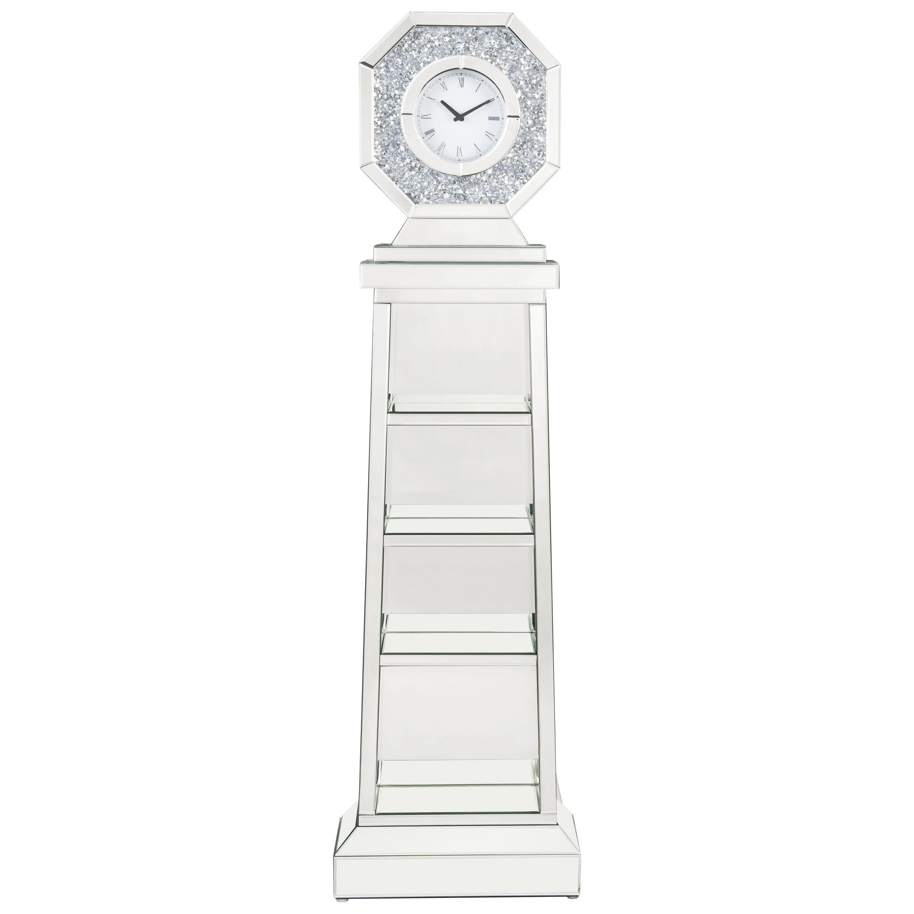 Acme Furniture Noralie 97736 Glam Mirrored Grandfather Clock with ...