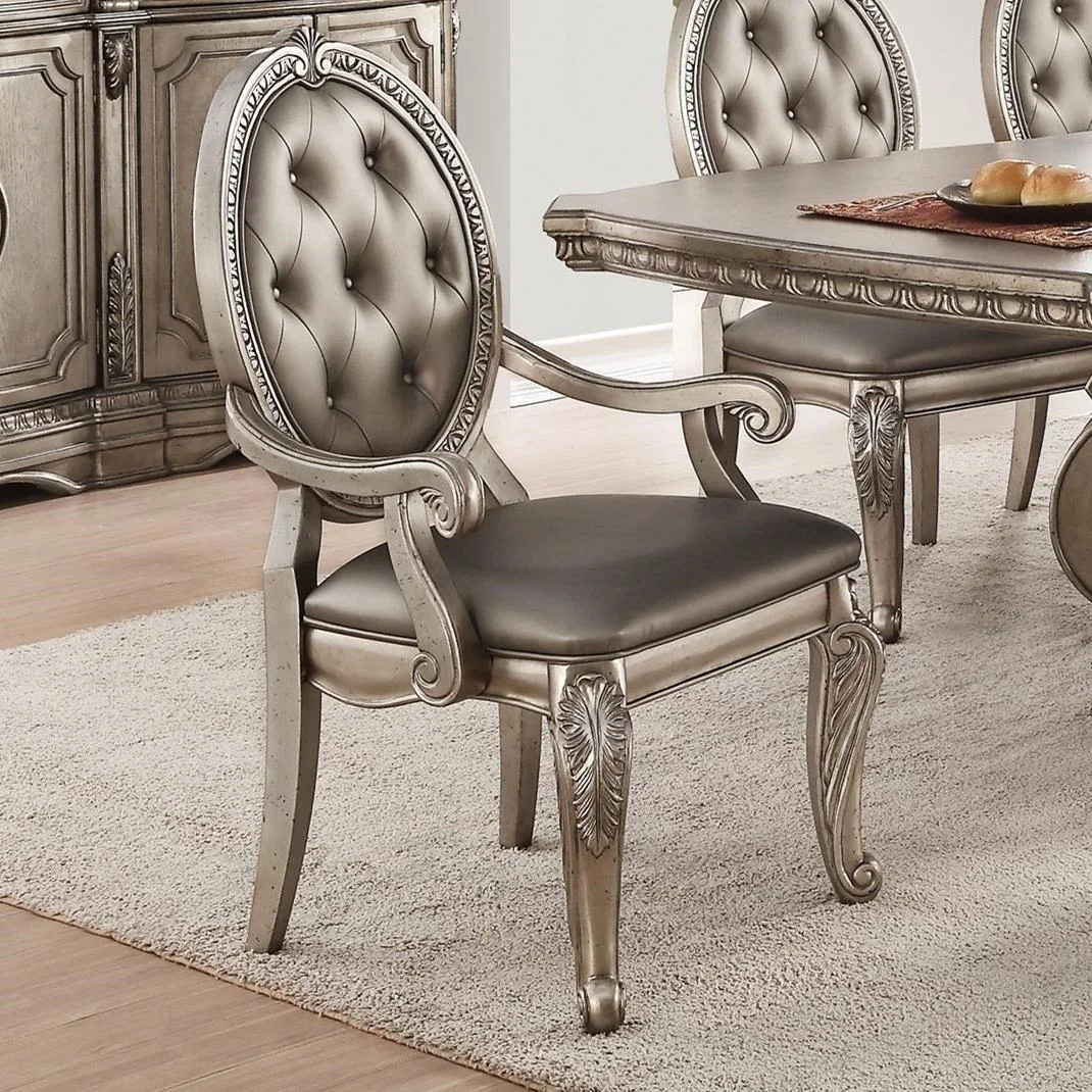 Acme Furniture Northville 66923 Set of 2 Traditional Tufted Arm Chairs ...