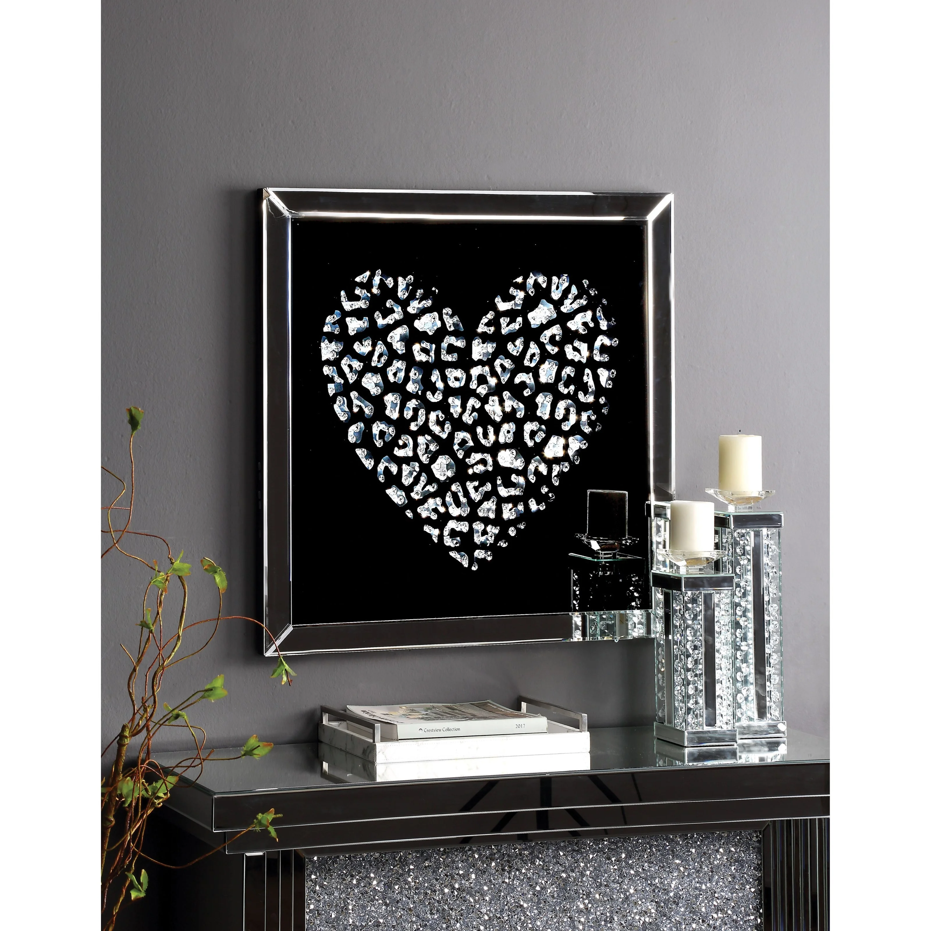 Talisha 24220 HEART MIRRORED WALL ART | | 7 Day Furniture | Prints ...