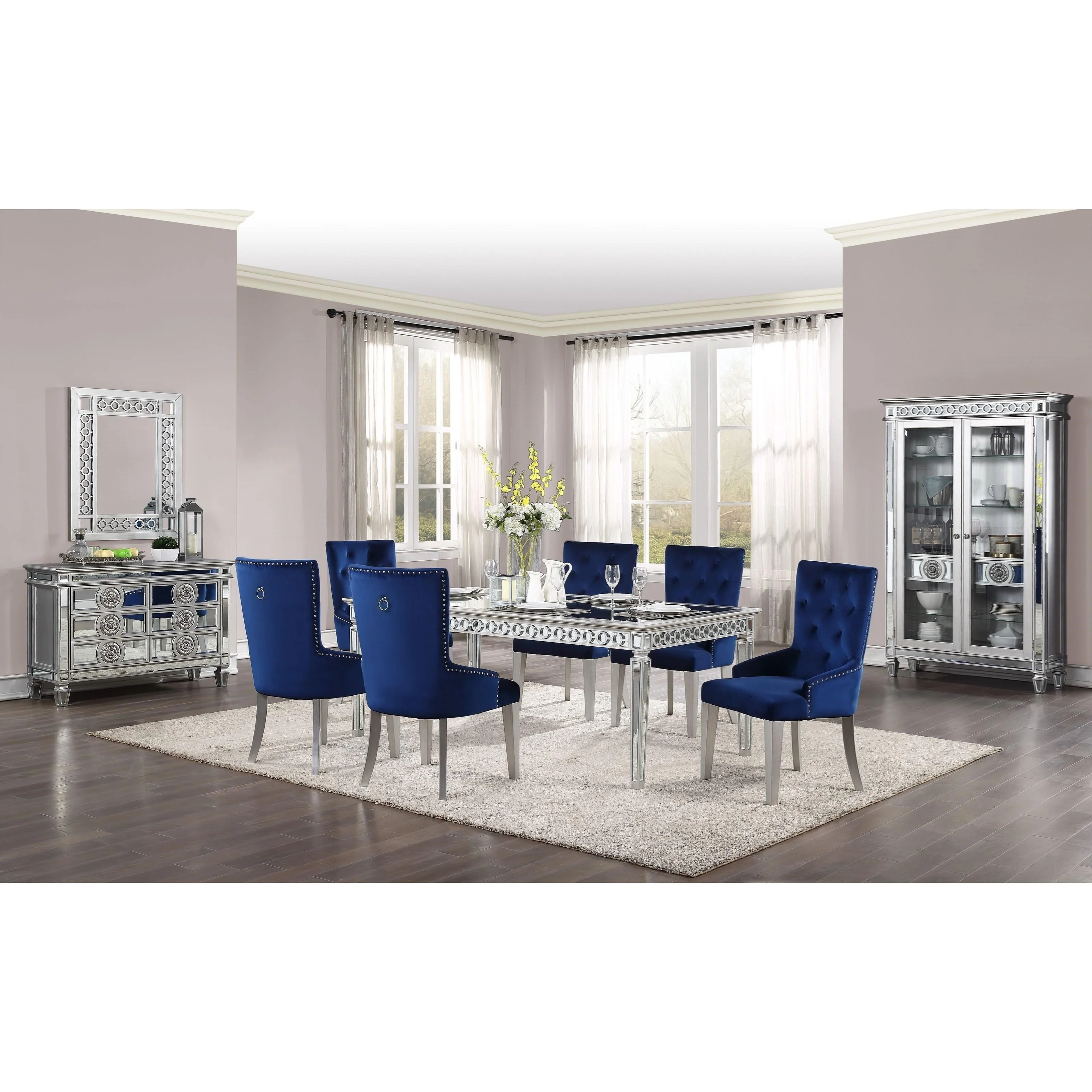 Acme Furniture Varian 66162 Glam Tufted Velvet Dining Chair | A1 ...