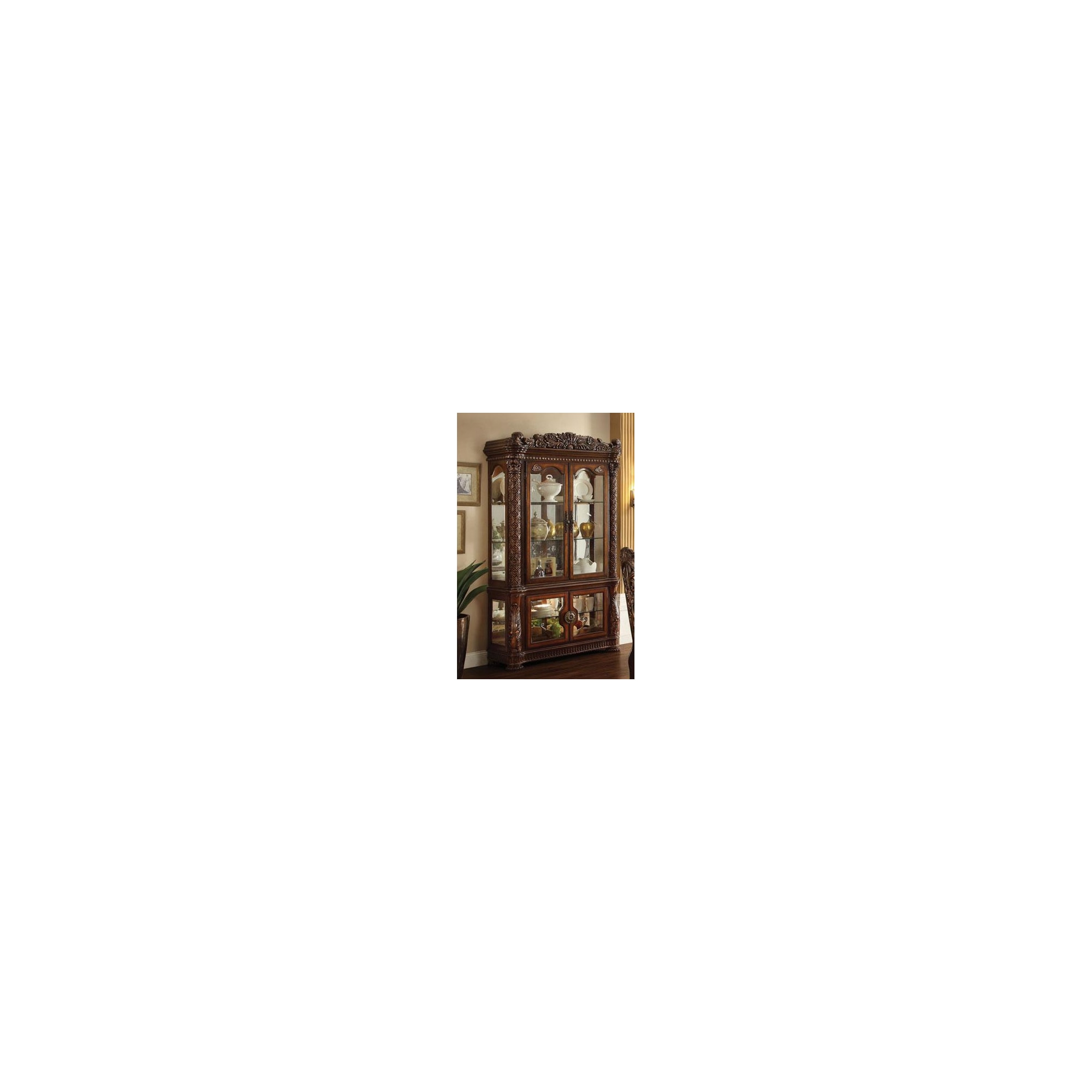 Acme Furniture Vendome 62023_KIT Curio Cabinet with Glass Doors and ...