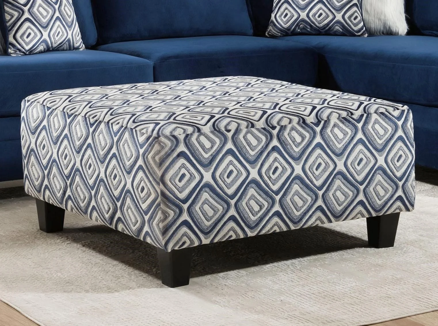 Albany Groovy Navy 8642-32 Oversized Cocktail Ottoman | Royal Furniture ...