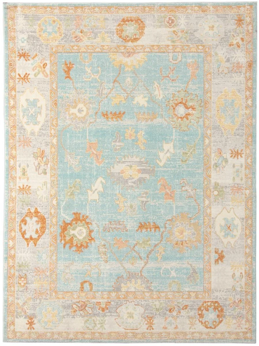 Amer Rugs Amer Bohemian Aqua Beige Indoor/Outdoor Rug 8x10 (Available ...