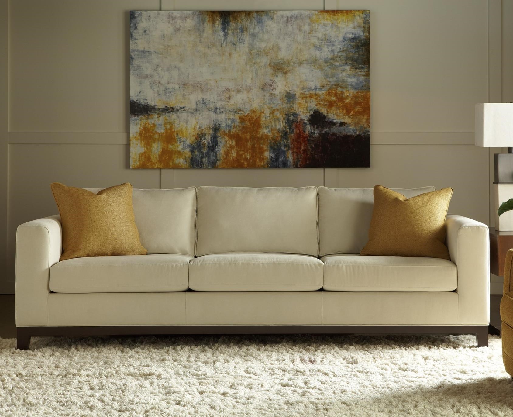 American Leather Brooke BRK-SO3-ST Contemporary 96" Sofa with Exposed ...