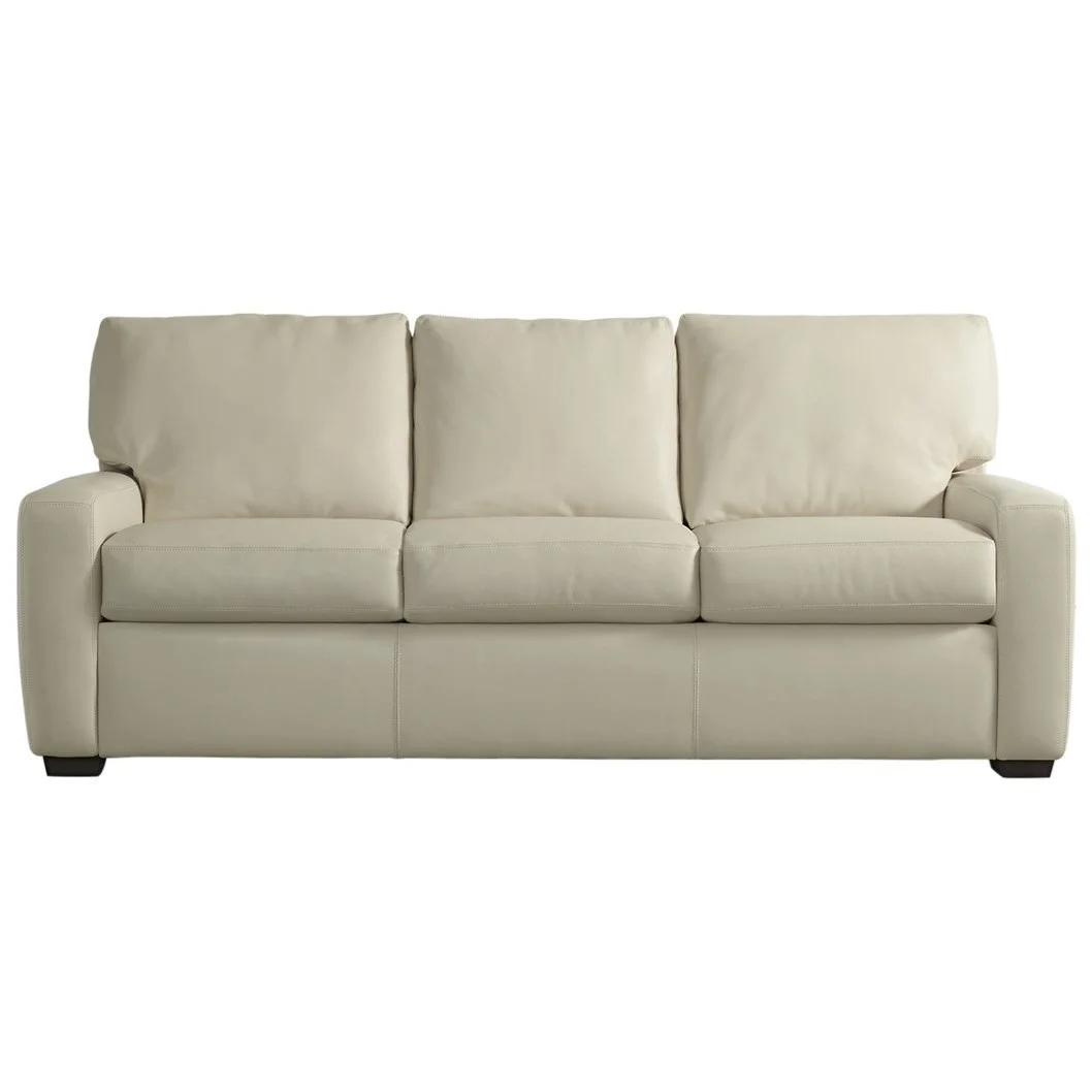 American Leather Carson CSN-SO3-ST Contemporary Leather Sofa with Wood ...