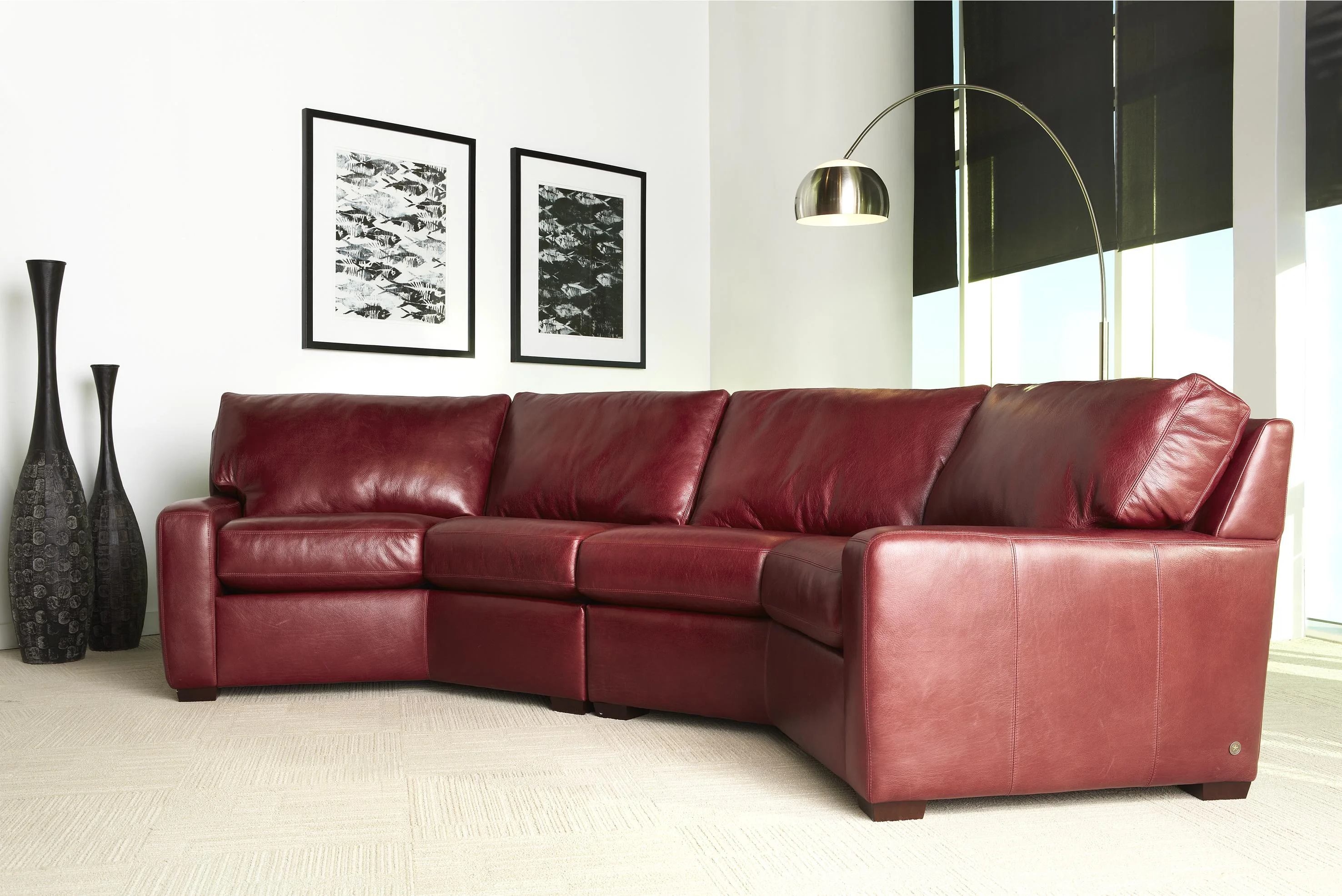 American Leather Carson CSN-WDG-LA+RA Contemporary Leather Sectional ...
