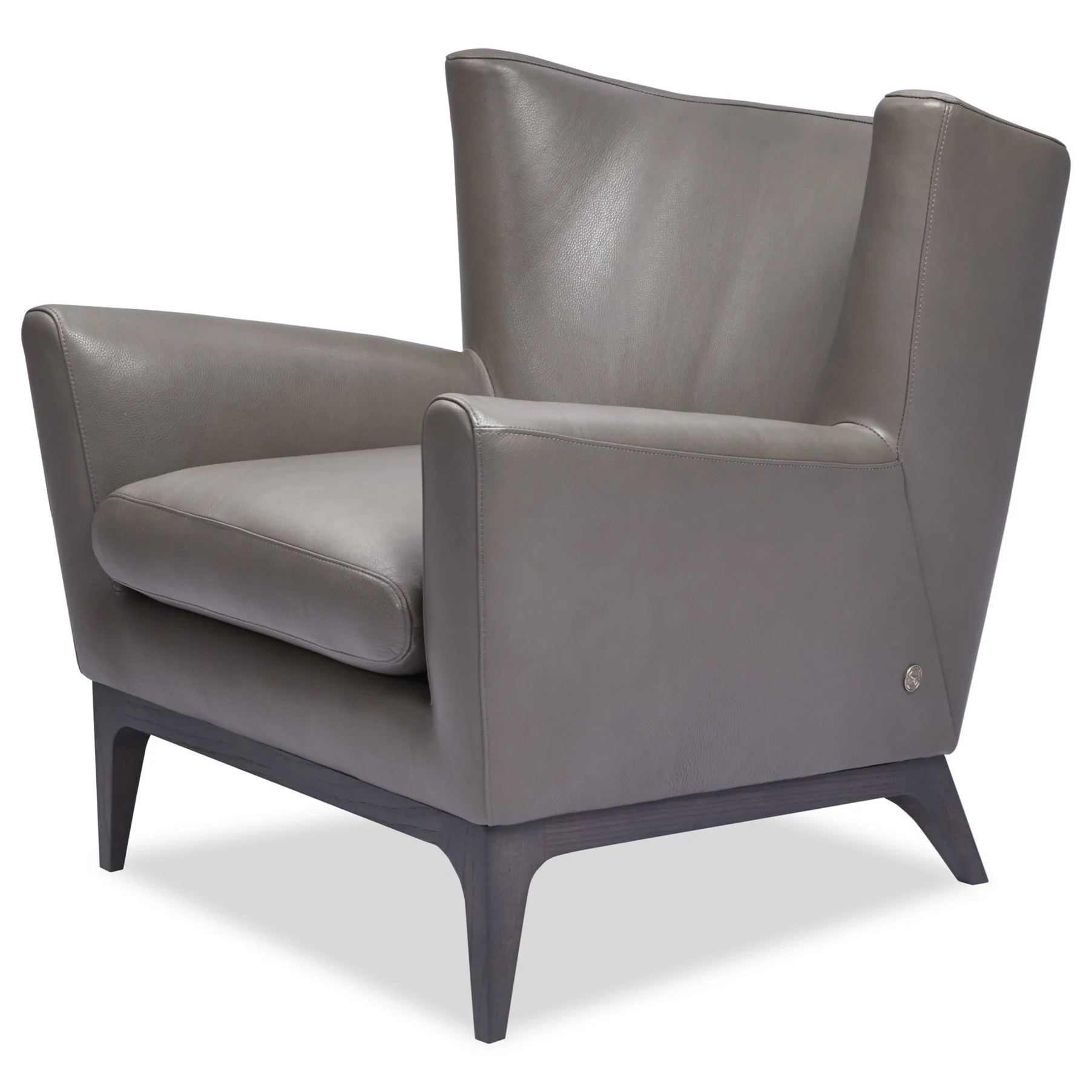 American Leather Chase CSE-CHR-ST Contemporary Wing Chair with Wood ...