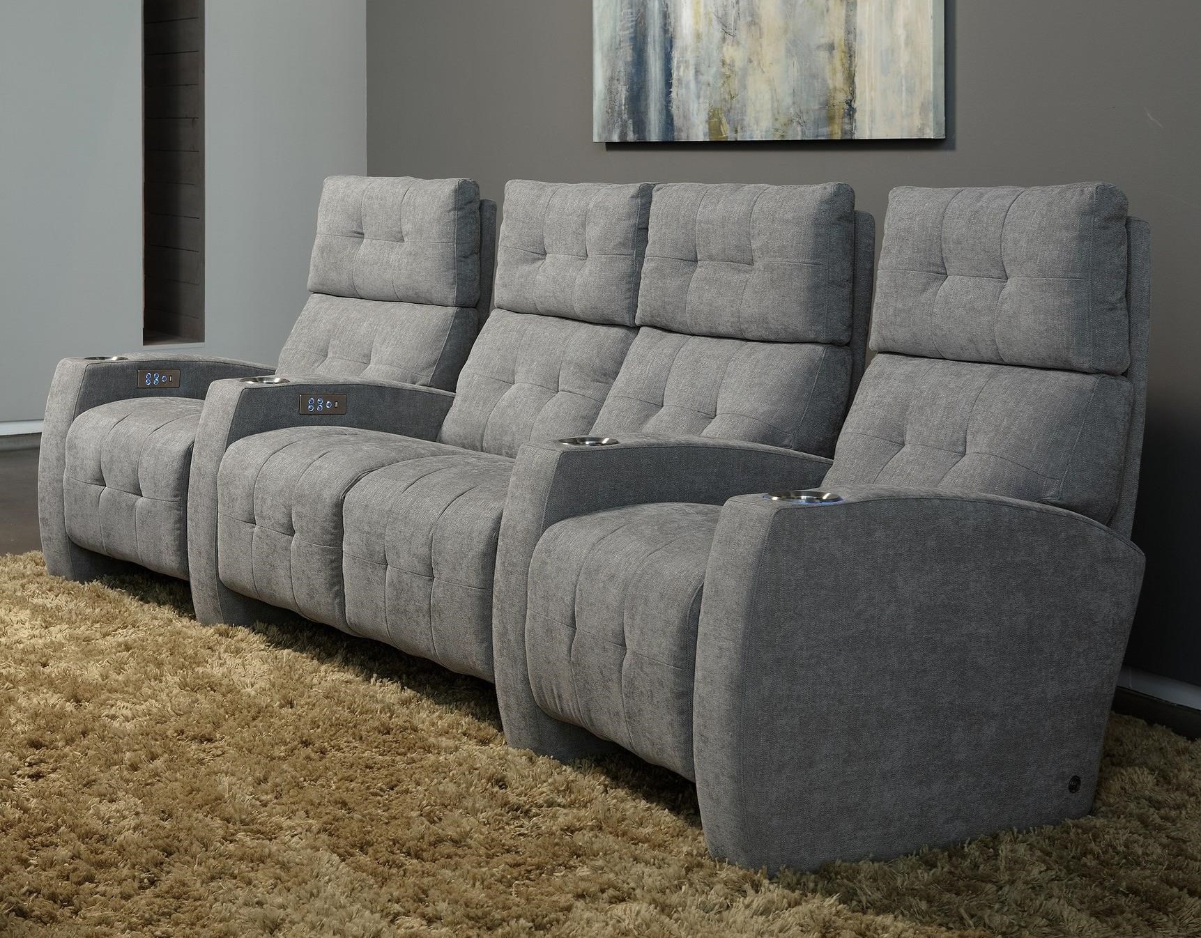 American Leather Dean DEE-REC-RA+3xLA Gray Contemporary Power Reclining ...