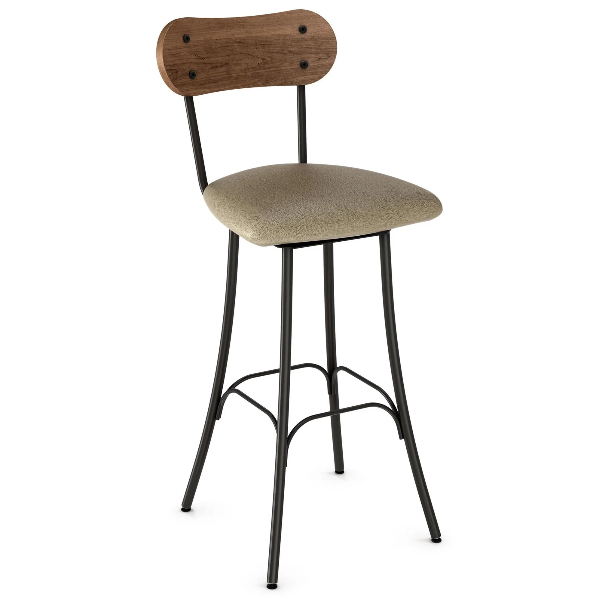 Amisco Industrial 41268-26 26" Bean Swivel Stool with Upholstered Seat ...