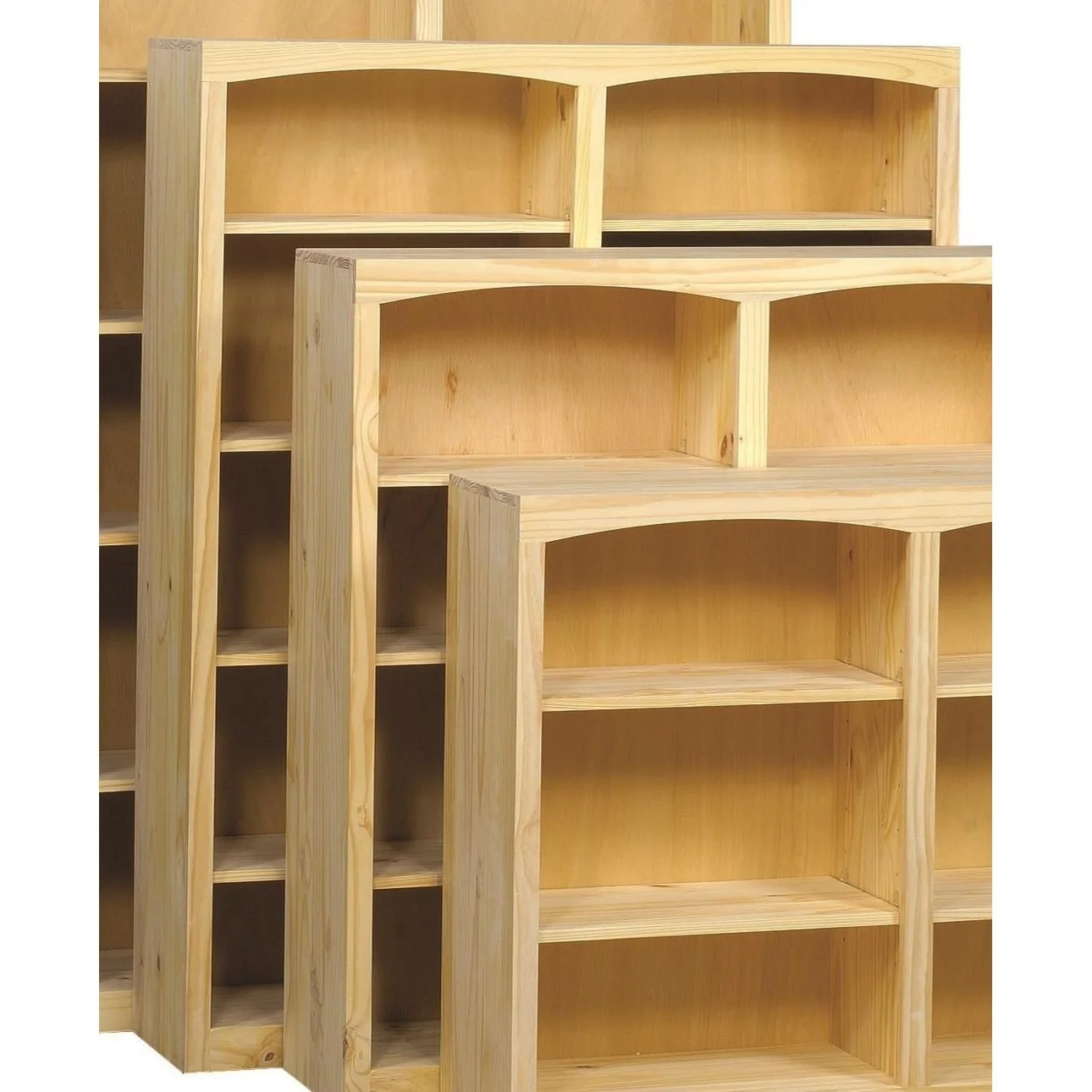Archbold Furniture Pine Bookcases 4860 Solid Pine Bookcase with 8 Open Shelves | Belfort ...