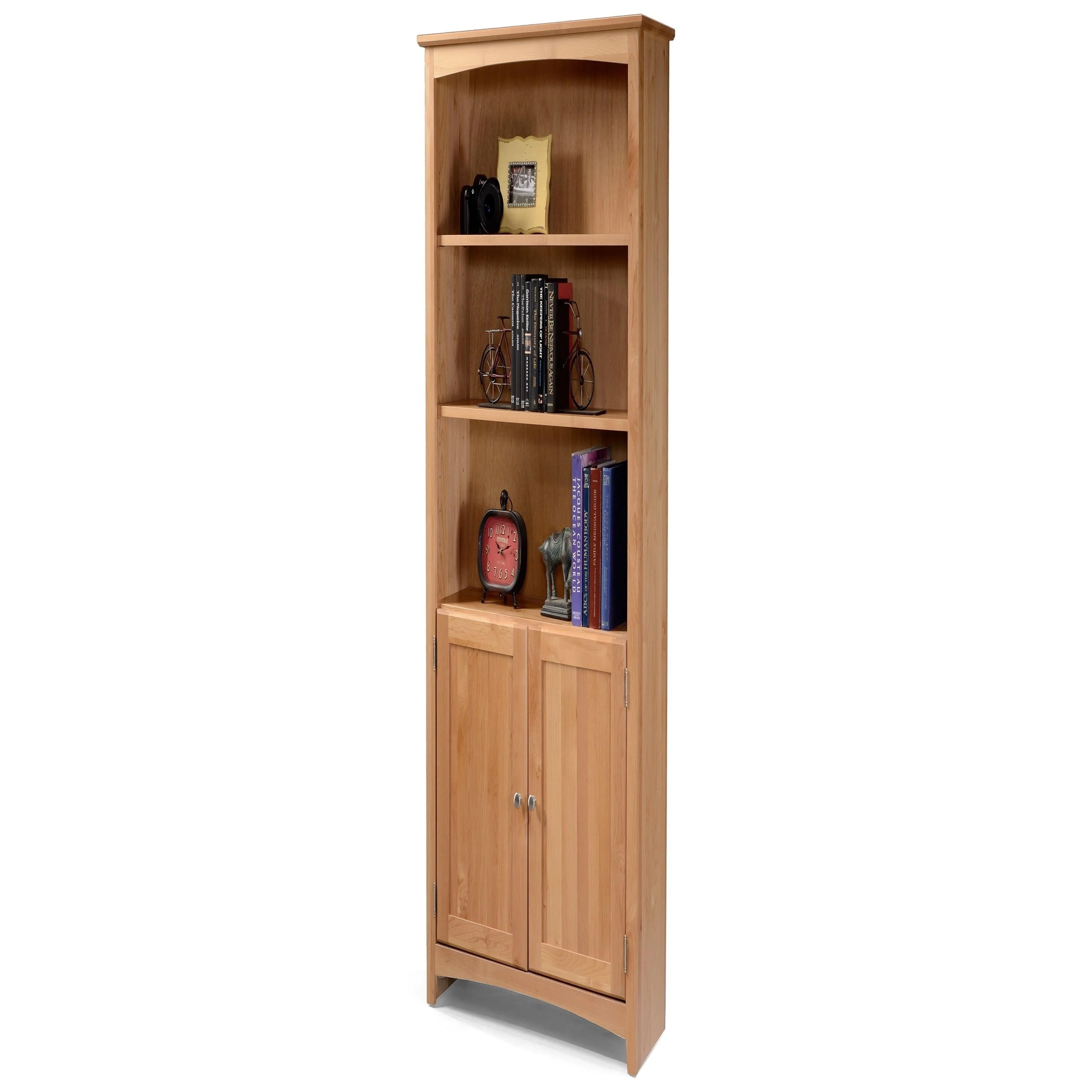Archbold Furniture Alder Bookcases Solid Wood Alder Bookcase with Doors ...