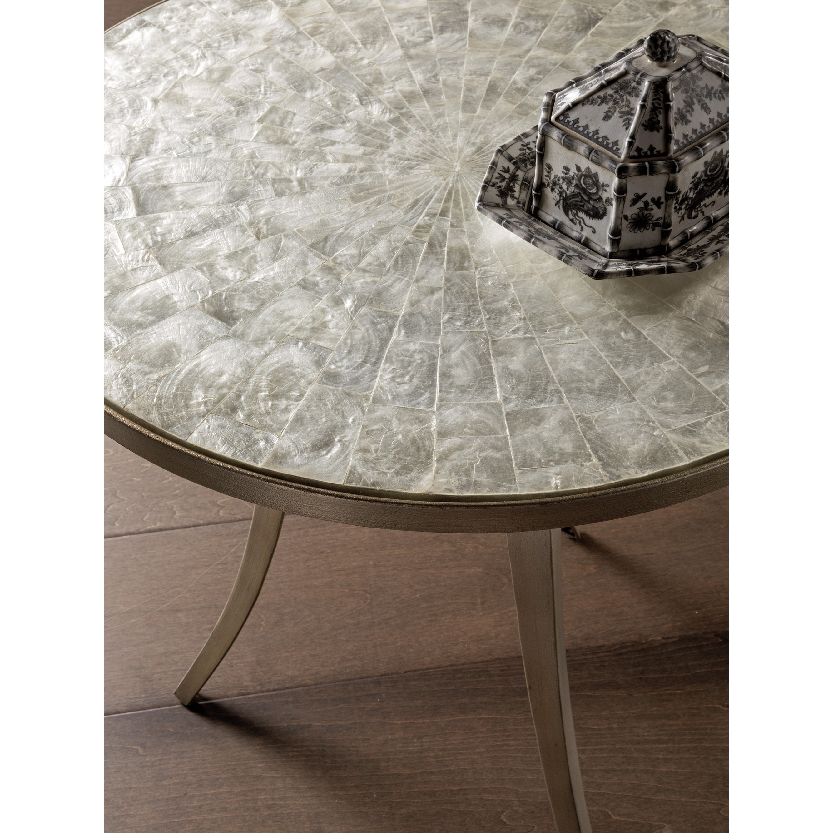 Artistica Capiz 2155-950 Transitional Round End Table with Capiz Shell ...