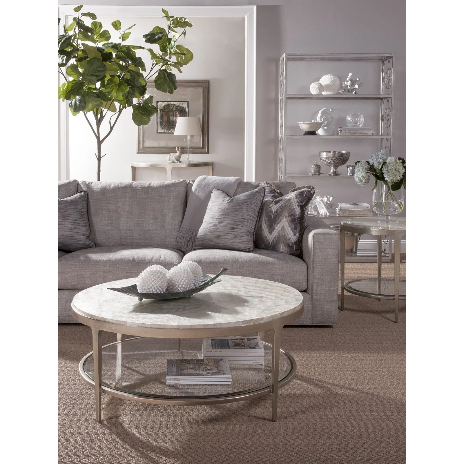 Artistica Gravitas 2050-943C Contemporary Round Capiz Shell Cocktail ...