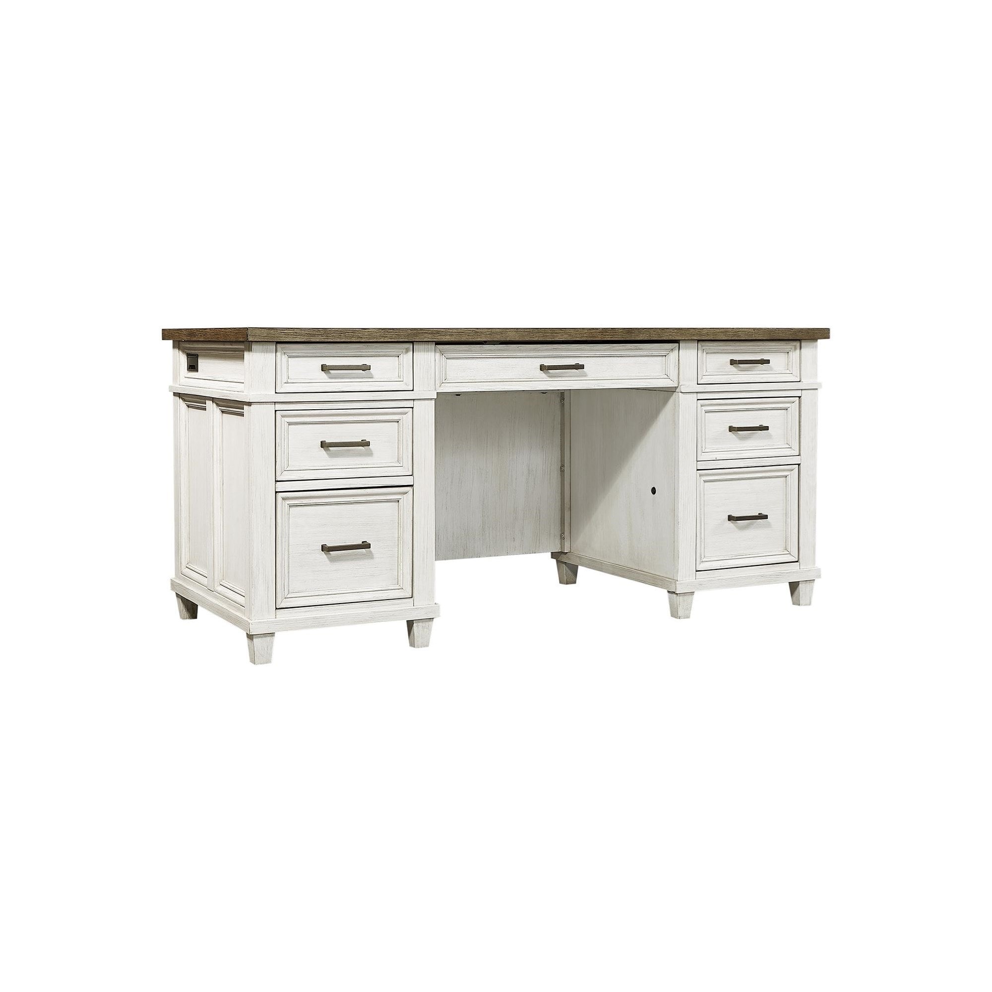 Aspenhome Caraway 1396549 Farmhouse Executive Desk with Drop Front ...