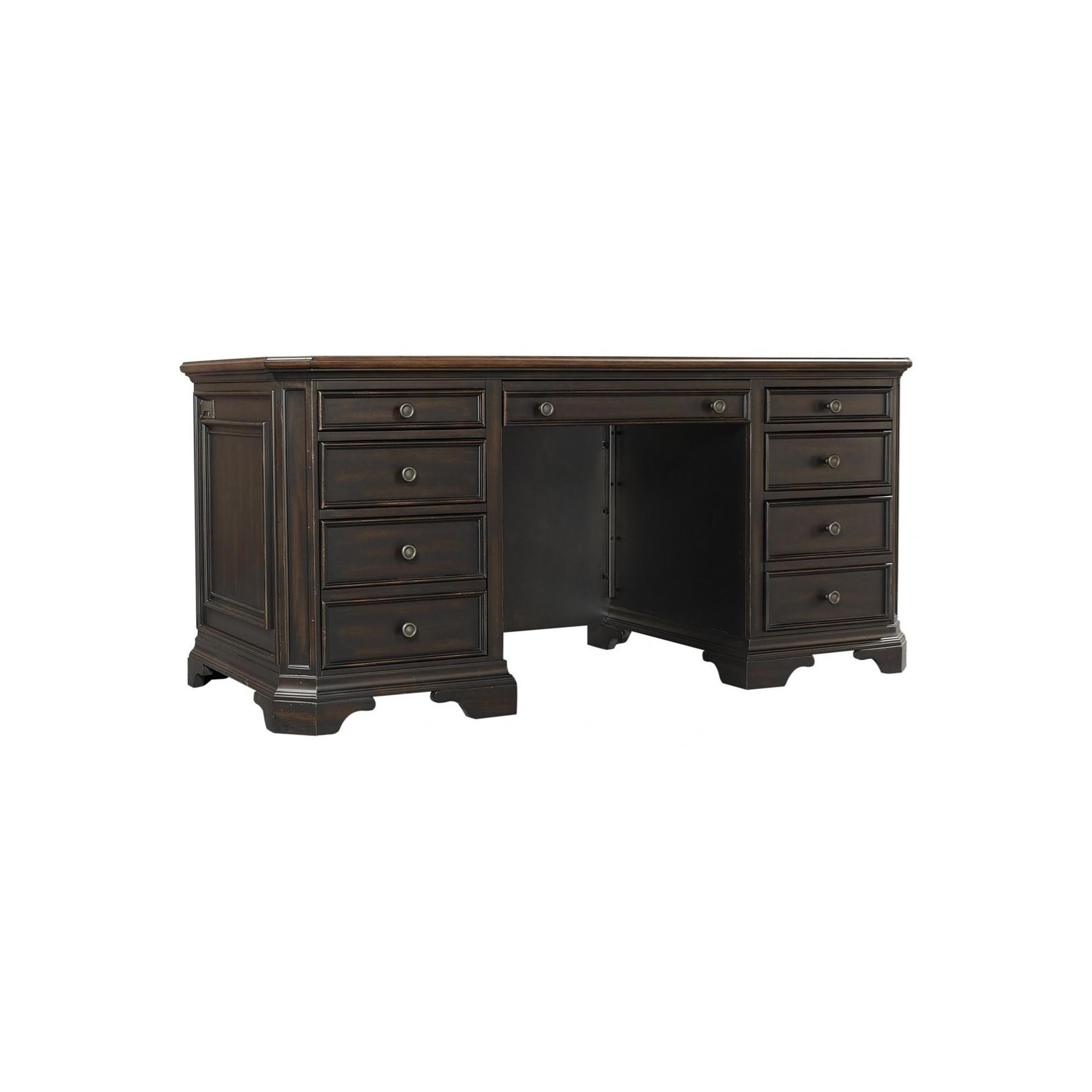 Aspenhome Hampton I242-303 Transitional 8-Drawer 66" Executive Desk ...