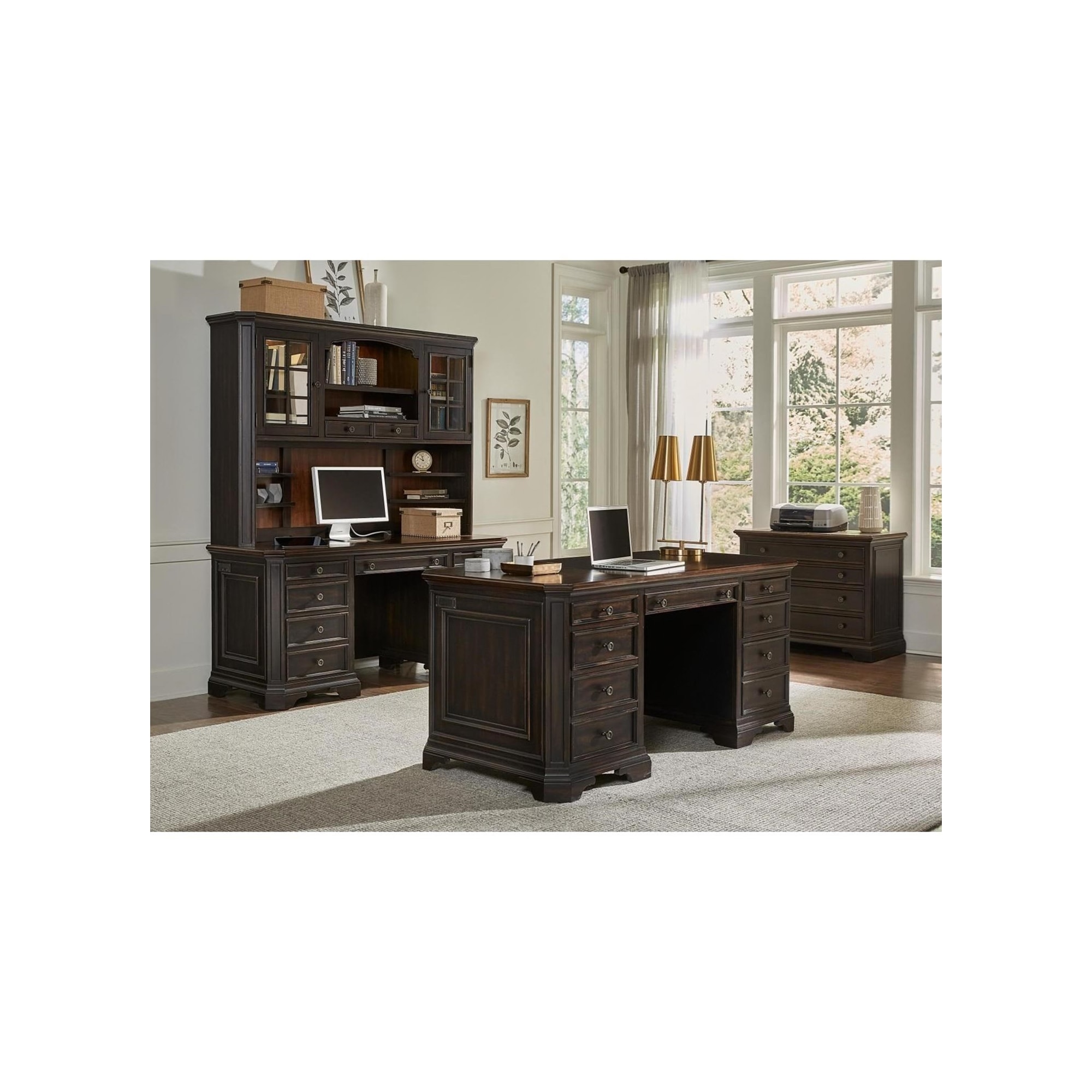 Aspenhome Hampton 303.I242303-SO Transitional 8-Drawer 66" Executive ...