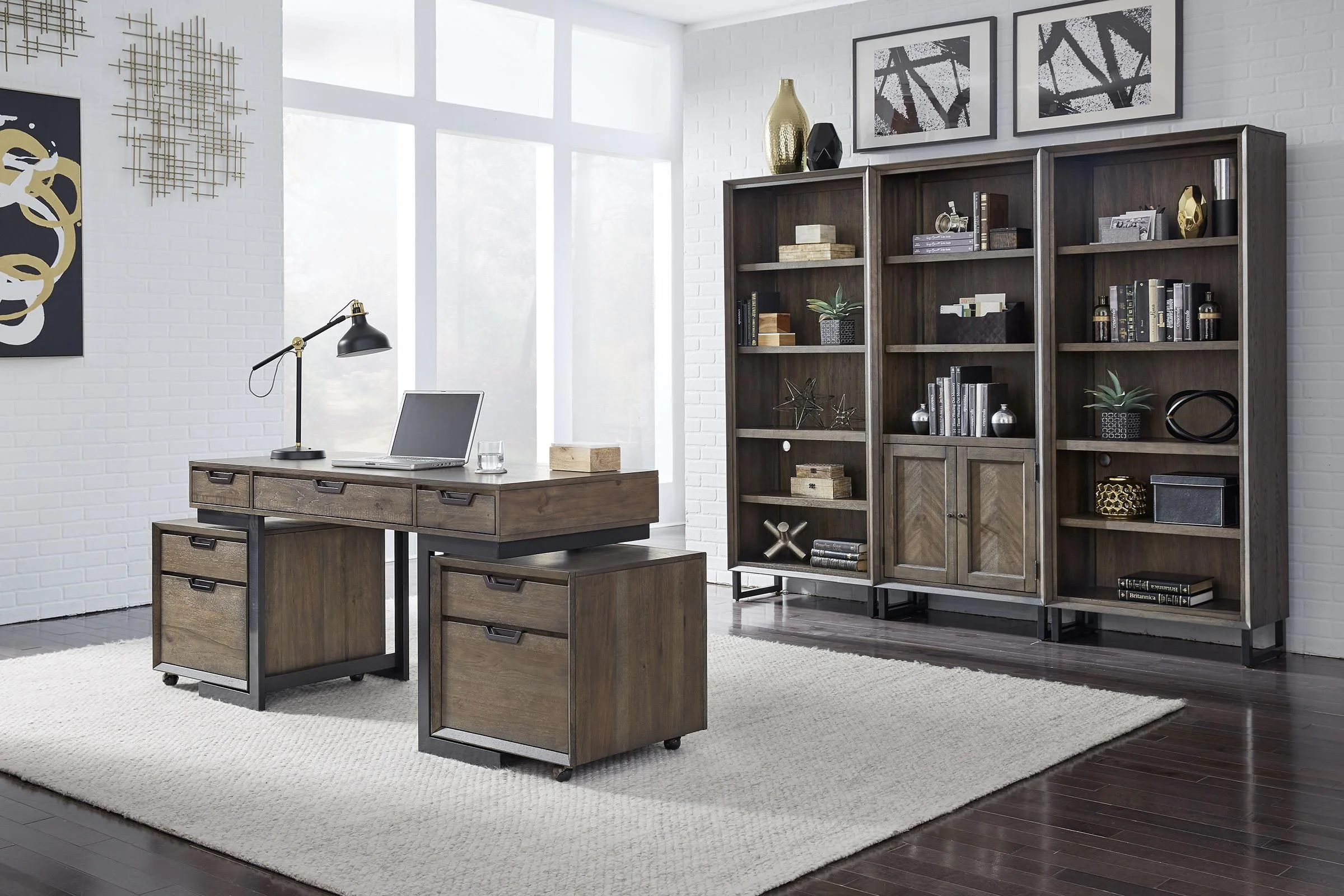 Aspenhome Harper Point IHP-360WD-FSL Desk | HomeWorld Furniture | Desk ...