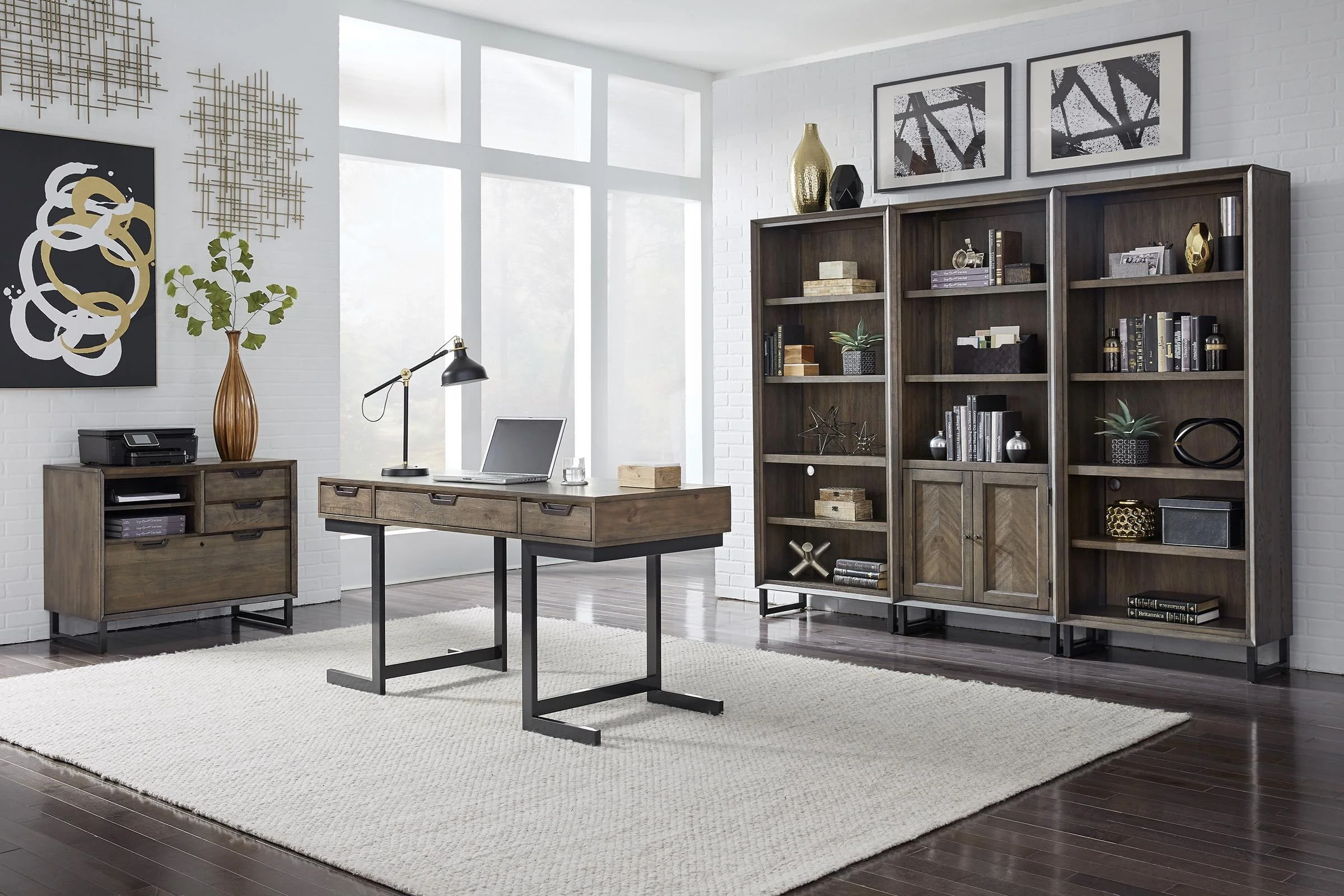 Aspenhome Harper Point IHP-360WD-FSL Desk | HomeWorld Furniture | Desk ...