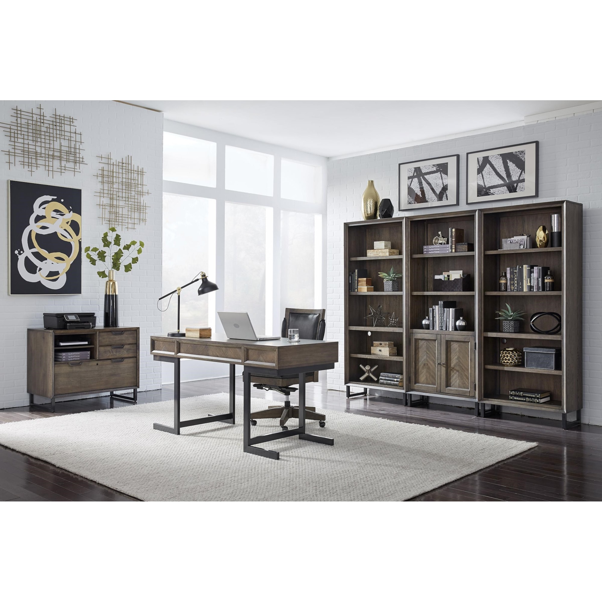 Aspenhome Harper Point IHP-360WD-FSL Desk | HomeWorld Furniture | Desk ...
