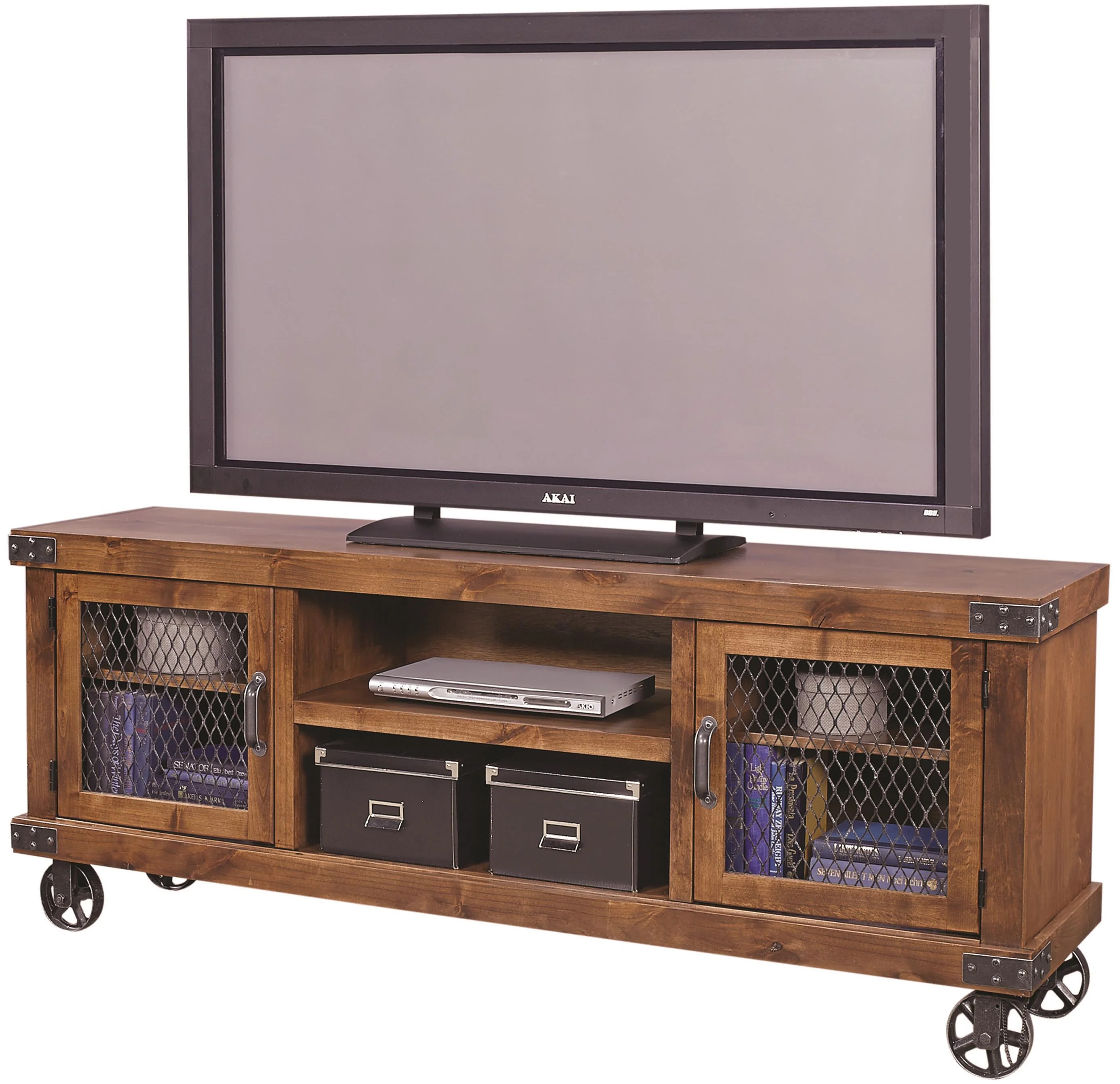 Aspenhome Industrial DN1074-FRT 74" Console with 2 Doors and Casters ...