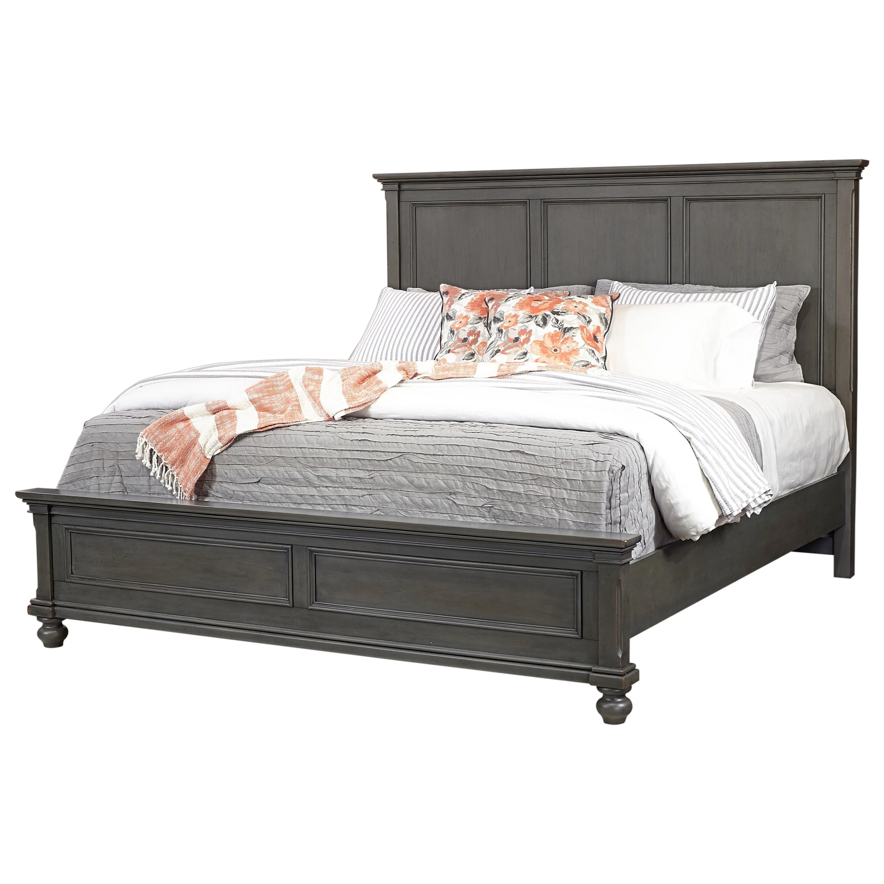 Aspenhome Oxford PKG400402 Transitional King Panel Bed with USB Ports ...