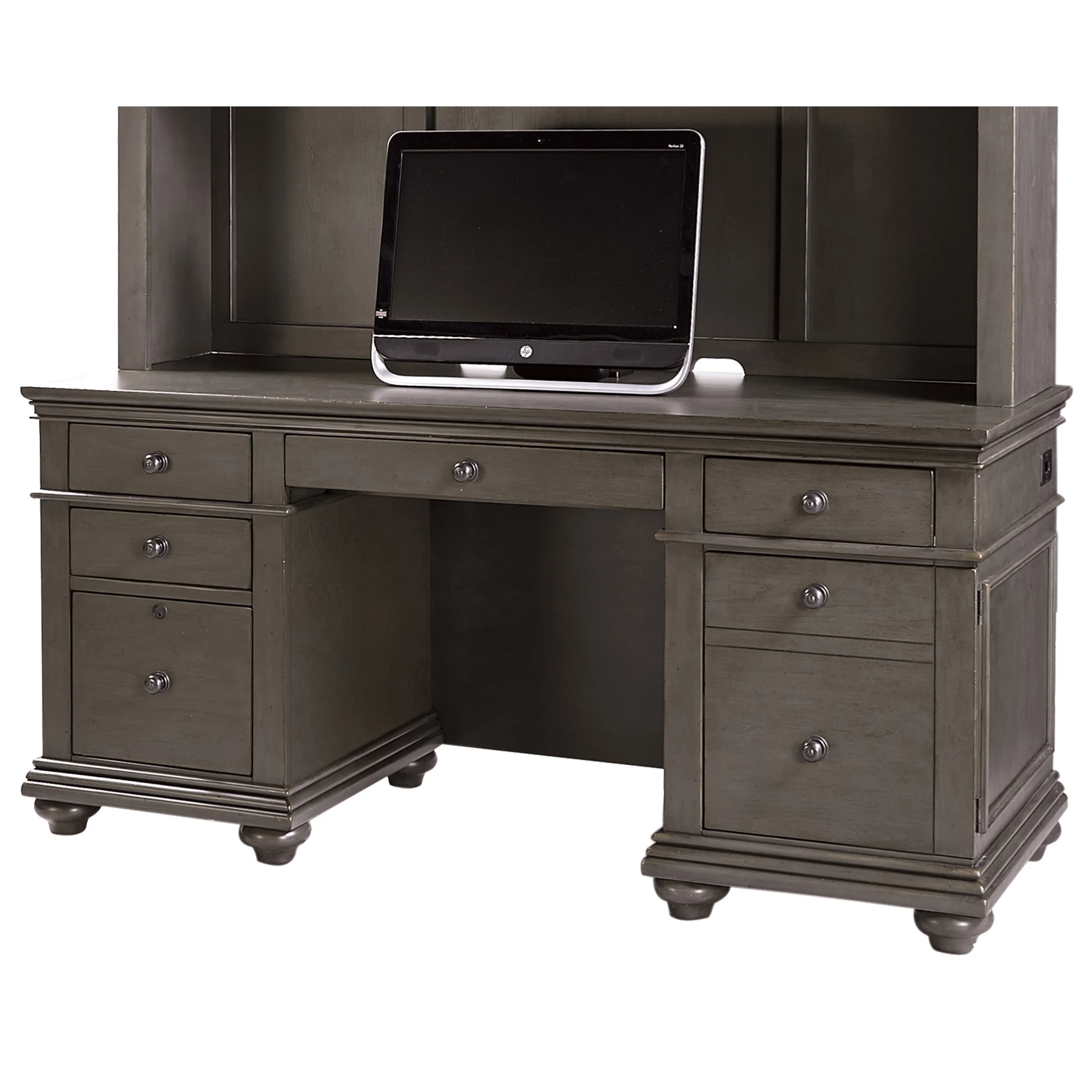 Birch Home Oxford Credenza and Desk with Locking File Drawer | Sprintz ...