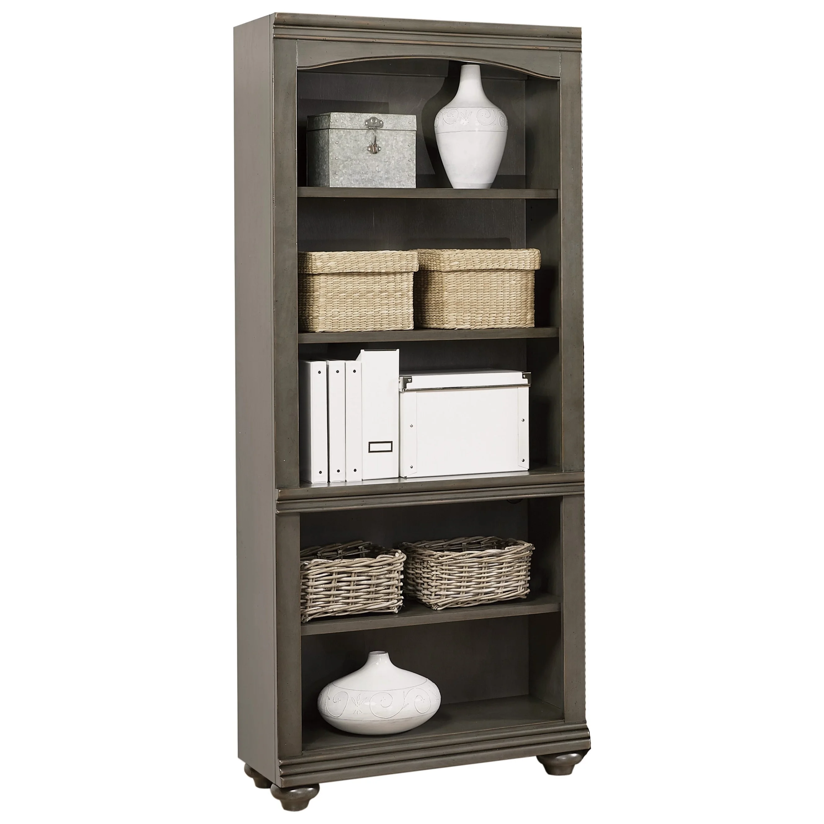 Aspenhome Oxford I07-333-PEP Open Bookcase with Adjustable Shelves ...
