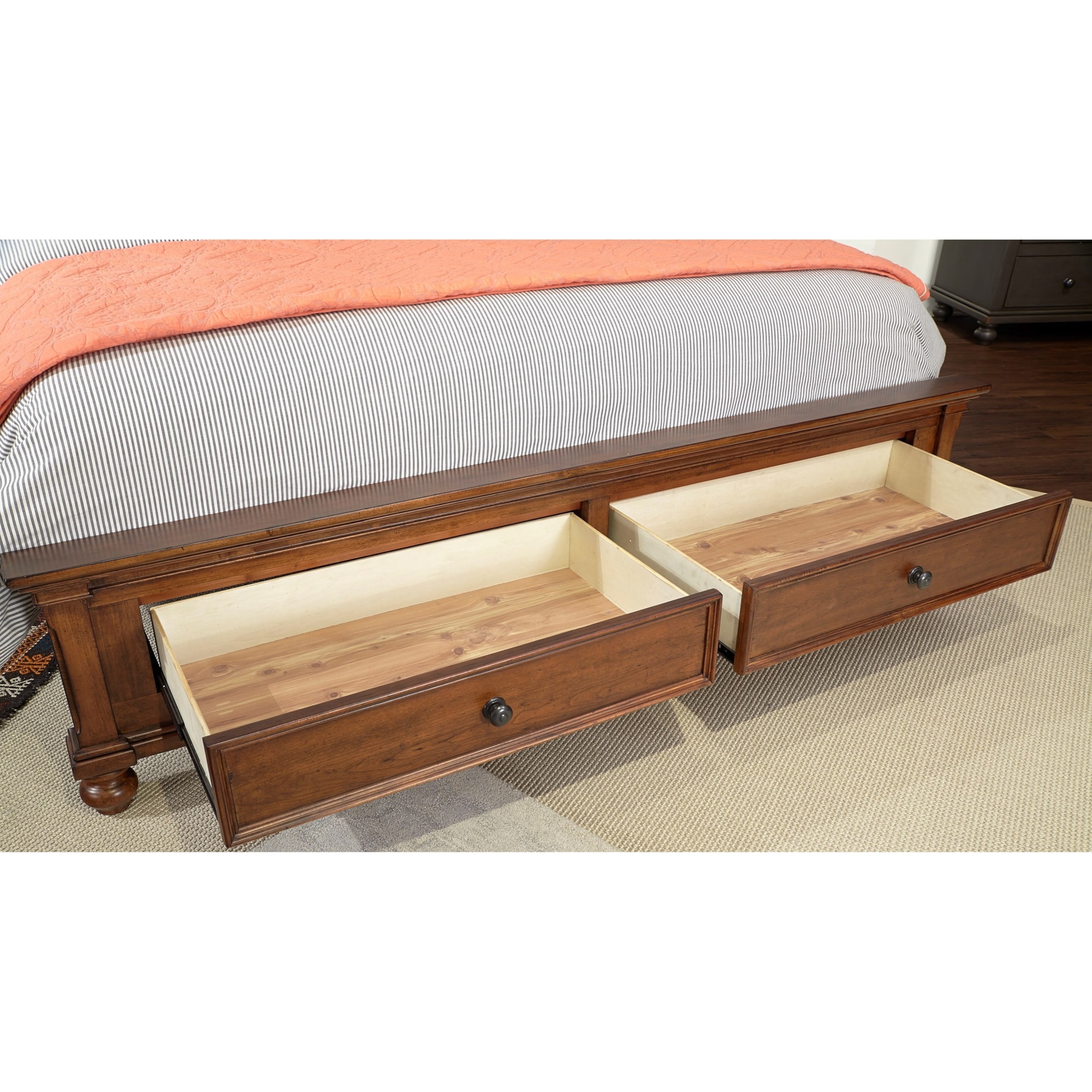Aspenhome Oxford PKG415927 Transitional King Panel Storage Bed with USB ...