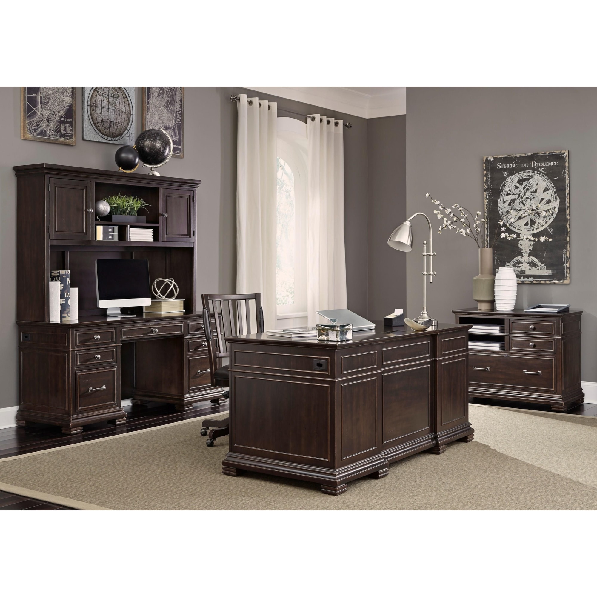 Aspenhome Weston I35-303 66" Executive Desk with 2 File Drawers | Baer ...