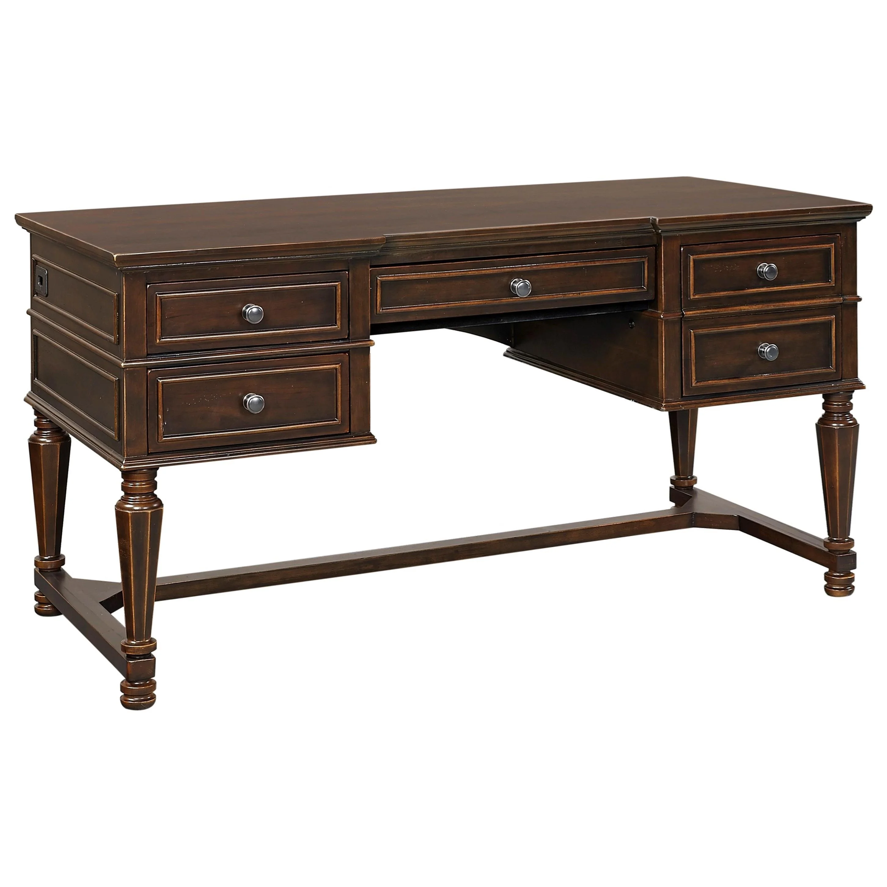 Aspenhome Weston 353717074 60" Half-Ped Desk with 4 Utility Drawers ...