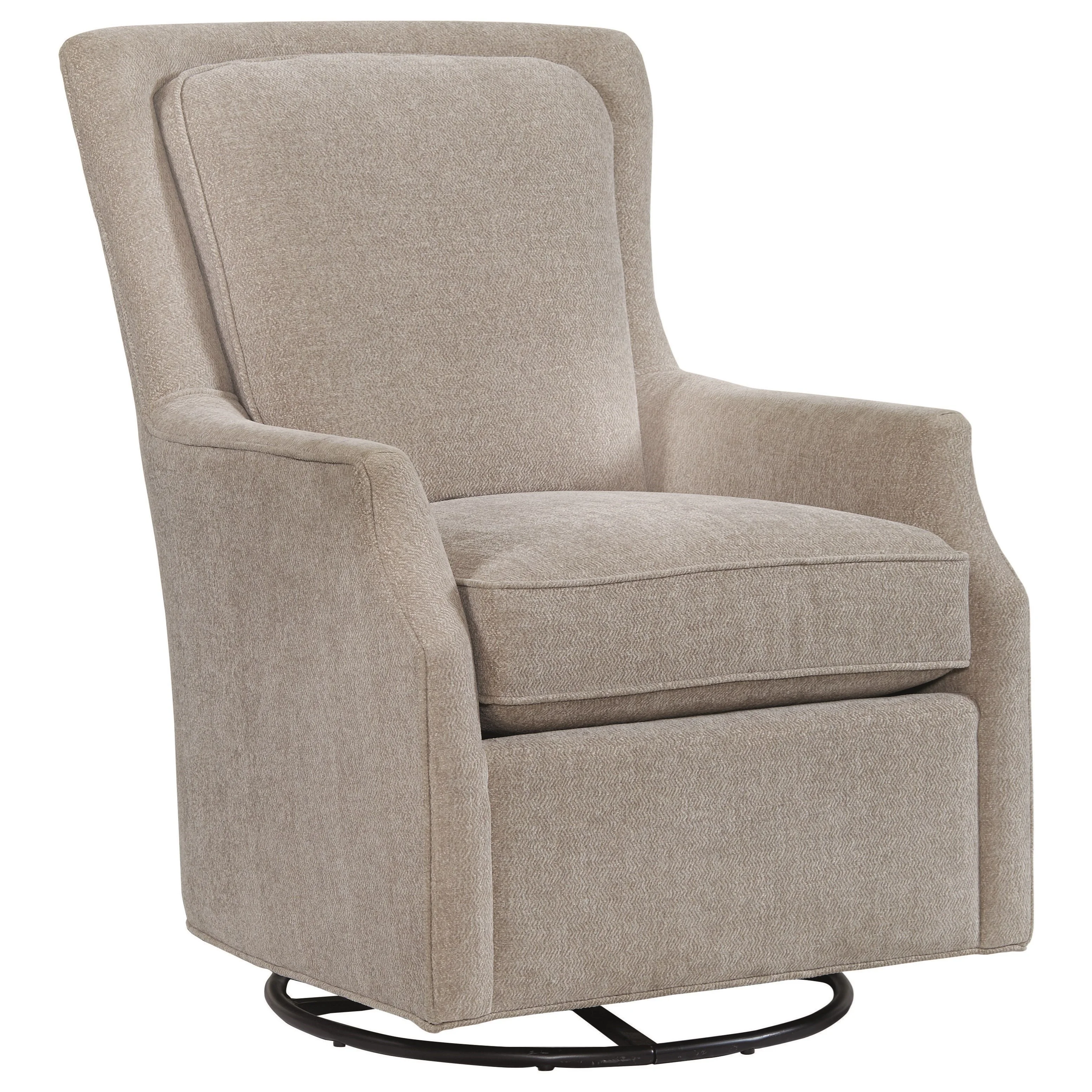 Bassett Kent 1952-02 Transitional Swivel Glider Chair with Wing Styled ...